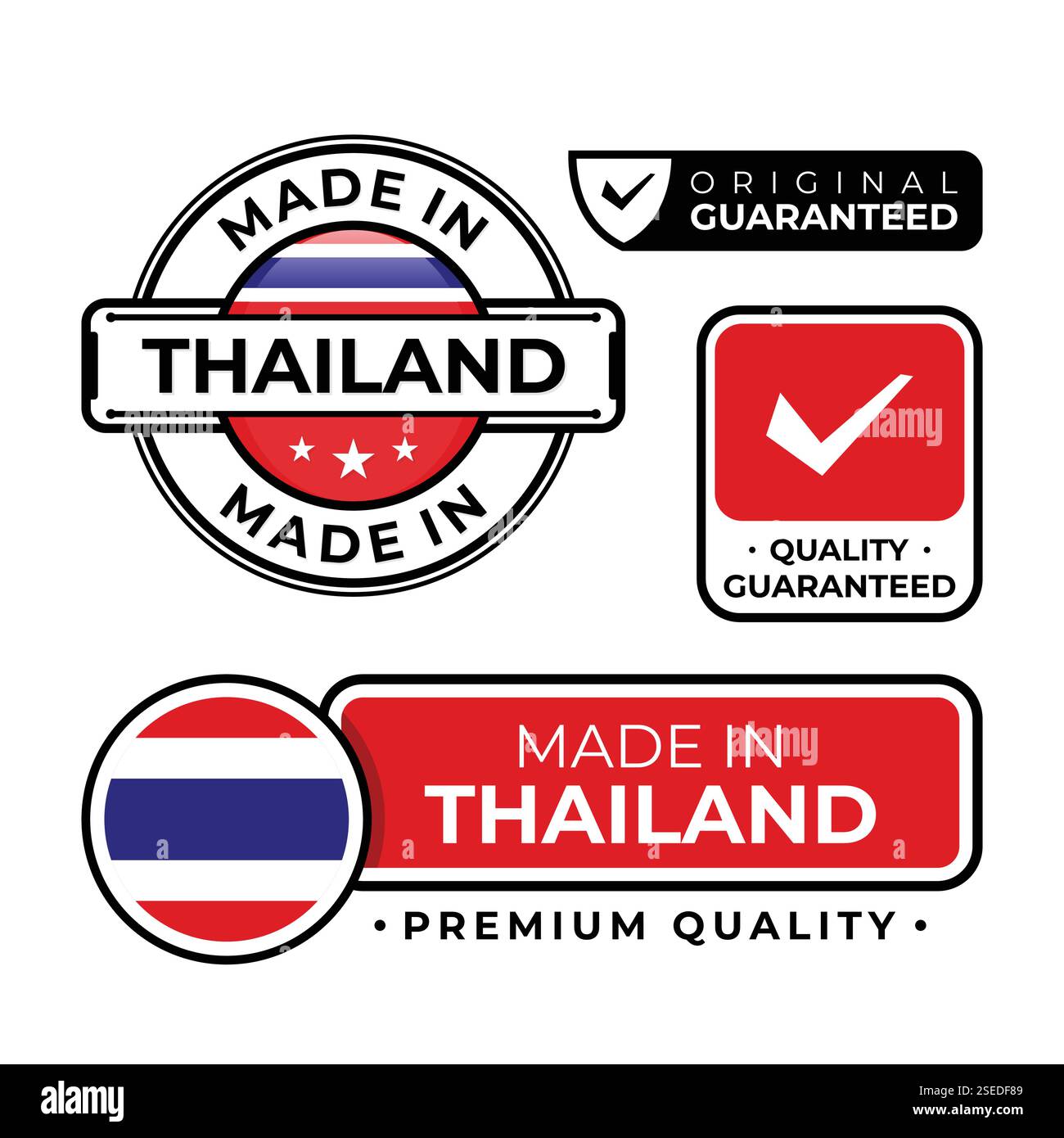 Badge bundle made in Thailand label icon emblem isolated on white background. Vector ...
