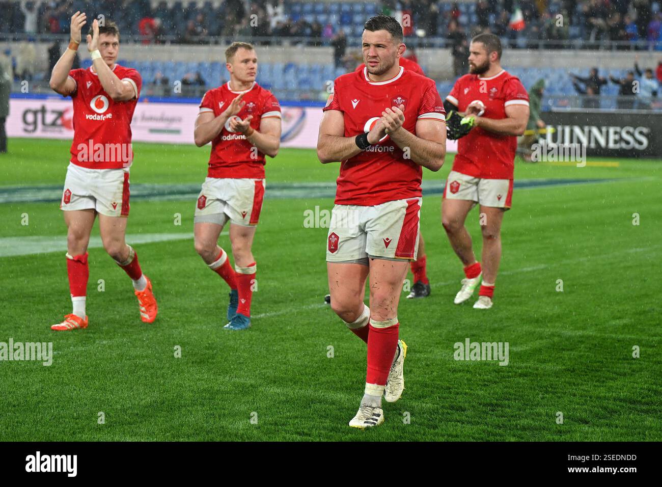 Rome, Lazio. 08th Feb, 2025. Wales player's during 6 Nations match ...
