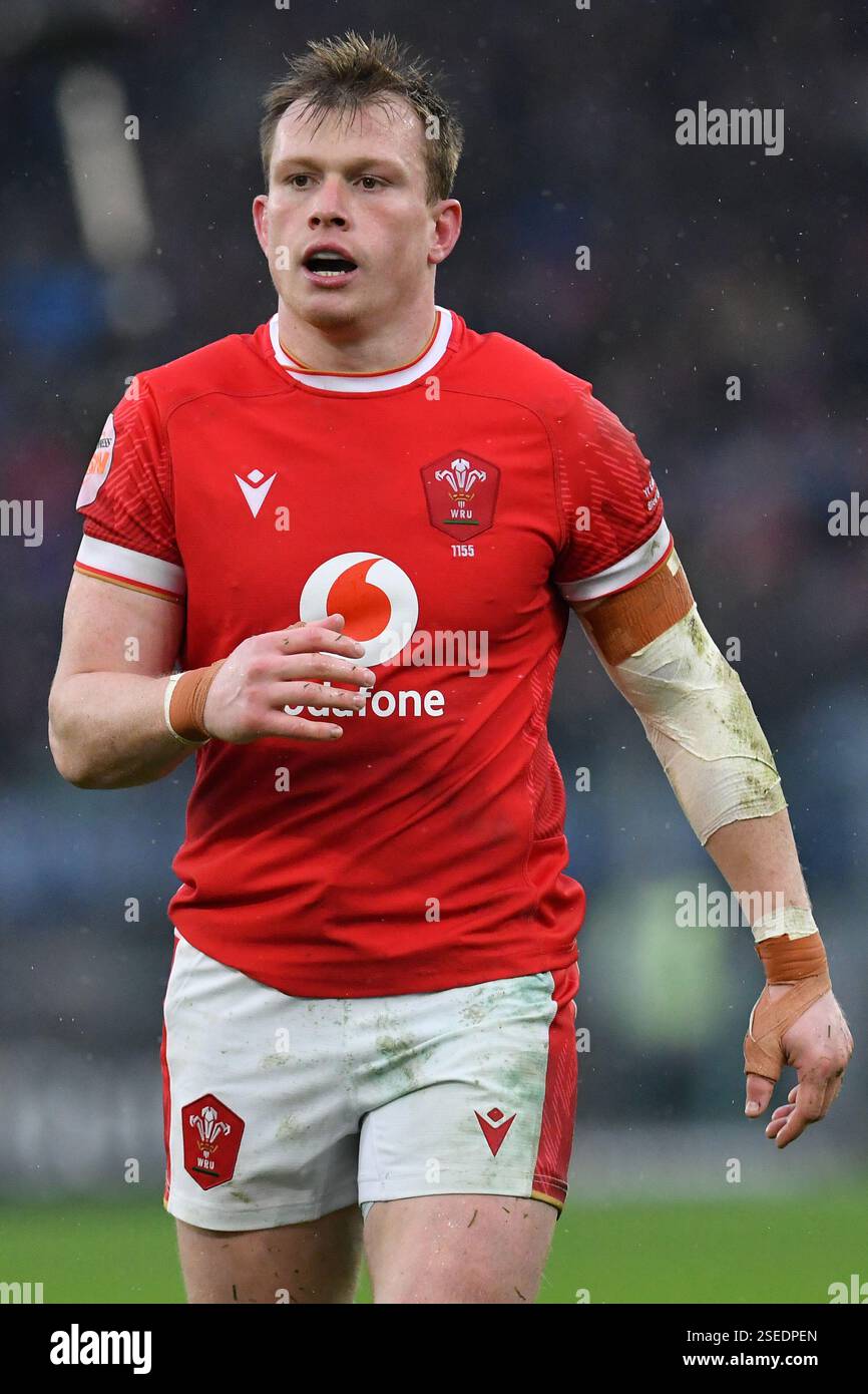 Rome, Lazio. 08th Feb, 2025. Nick Tompkins of Wales during 6 Nations ...