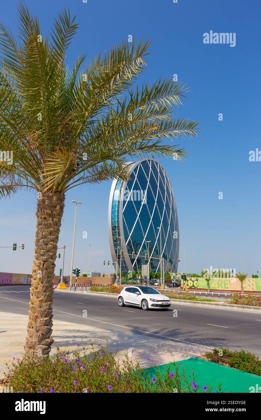 ABU DHABI, UAE - NOVEMBER 5: The Aldar headquarters building is the ...