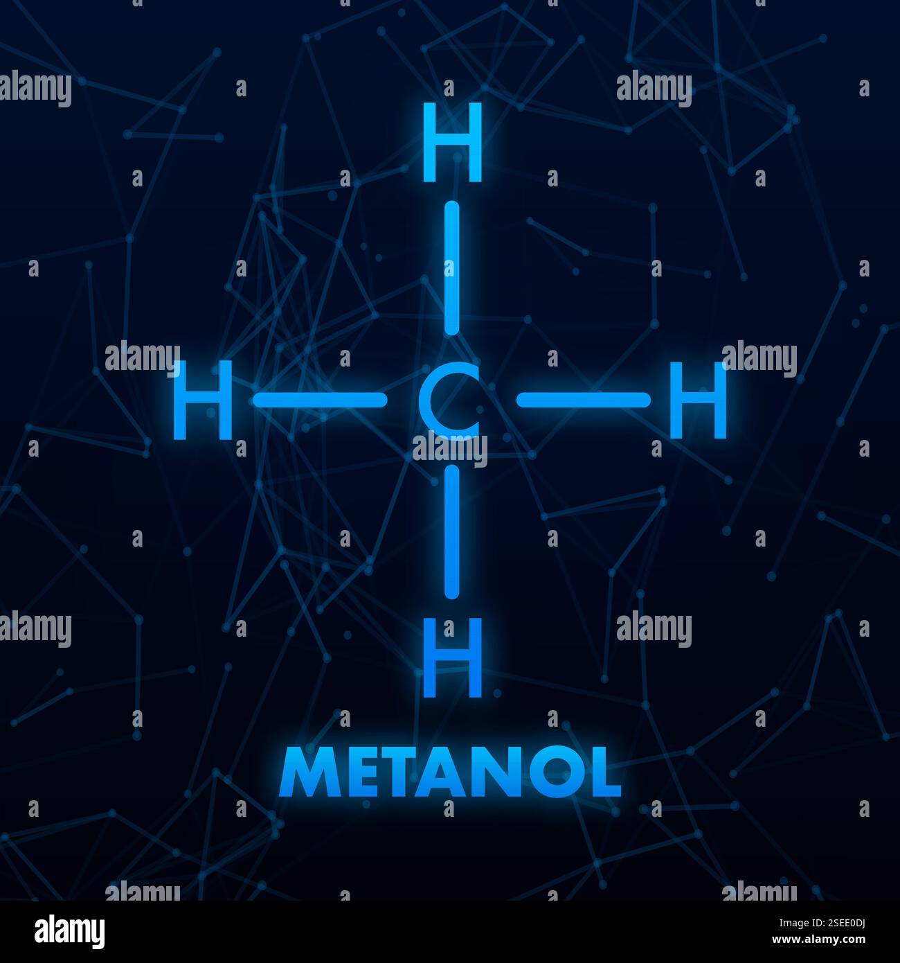 Methanol Chemical Formula Structure with Plexus Effect Representing ...