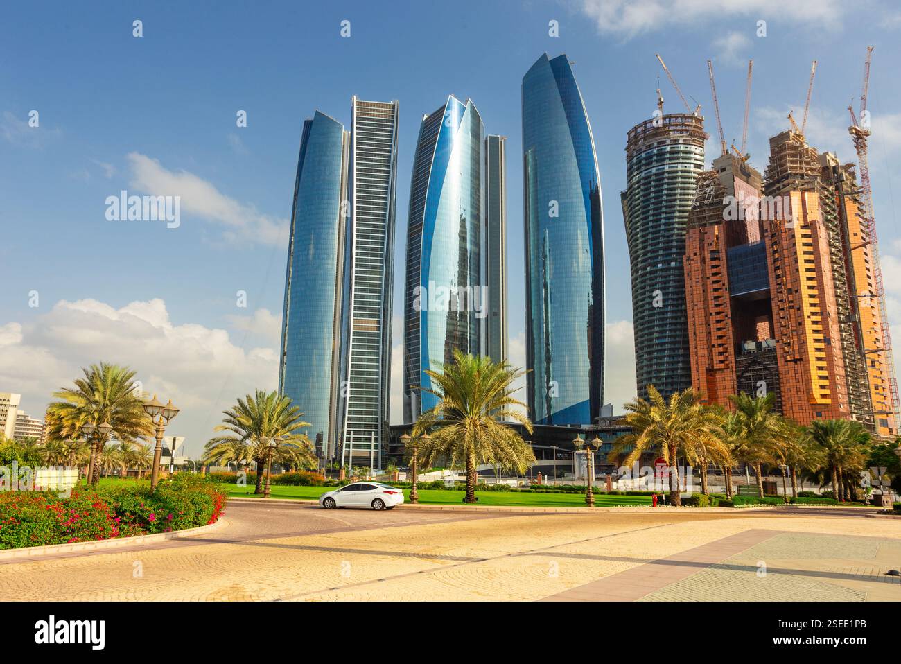 ABU DHABI, UAE - NOVEMBER 5: Etihad Towers on November 5, 2013 in Abu ...