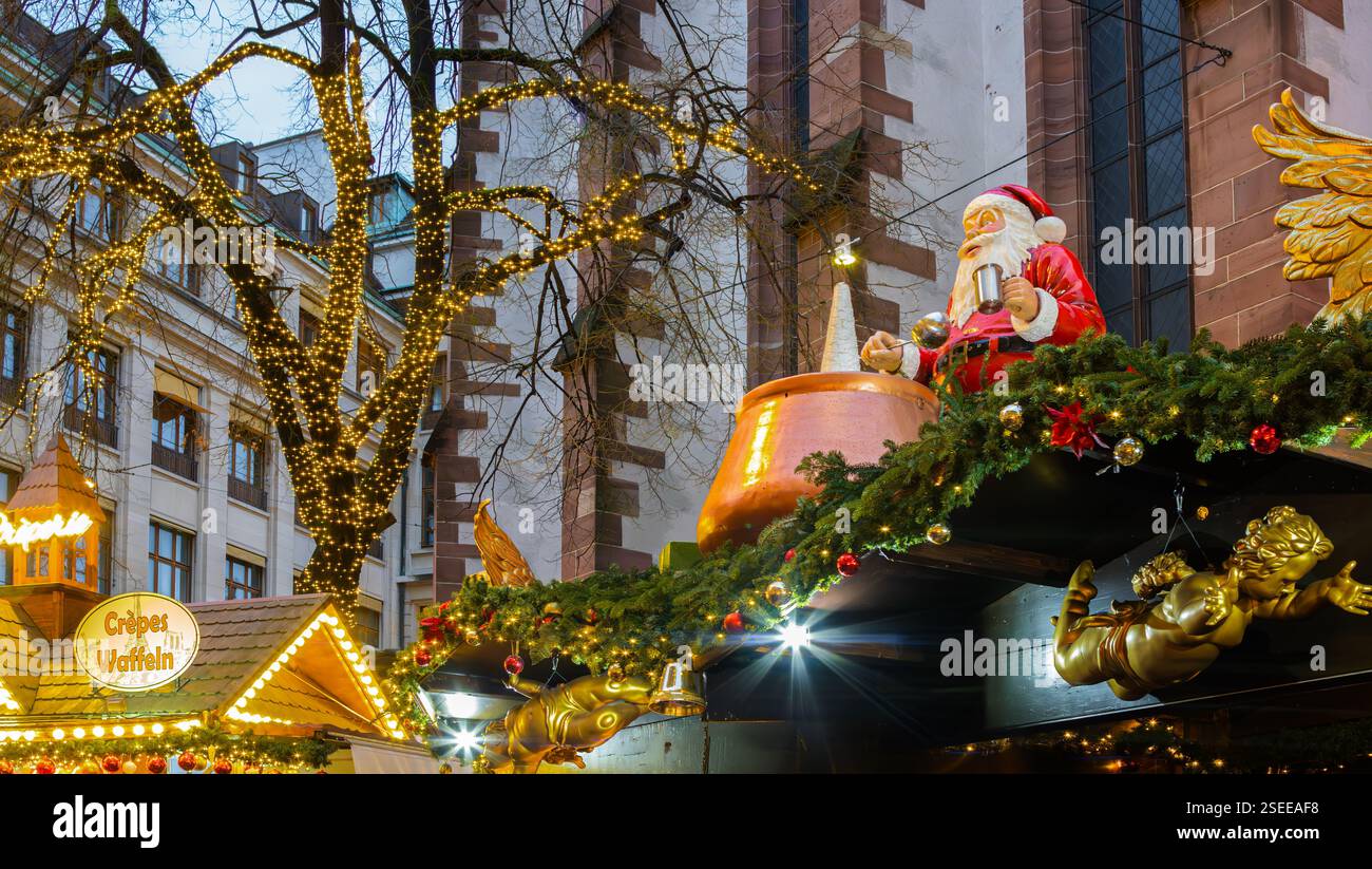 Basel, Switzerland - December 23, 2024: A festive Christmas market ...