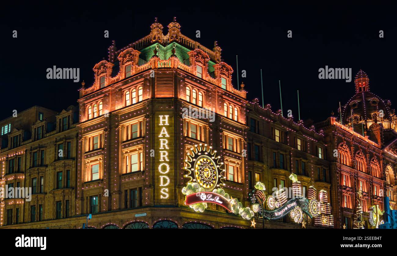 London, United Kingdom - November 25, 2024: Harrods iconic department ...