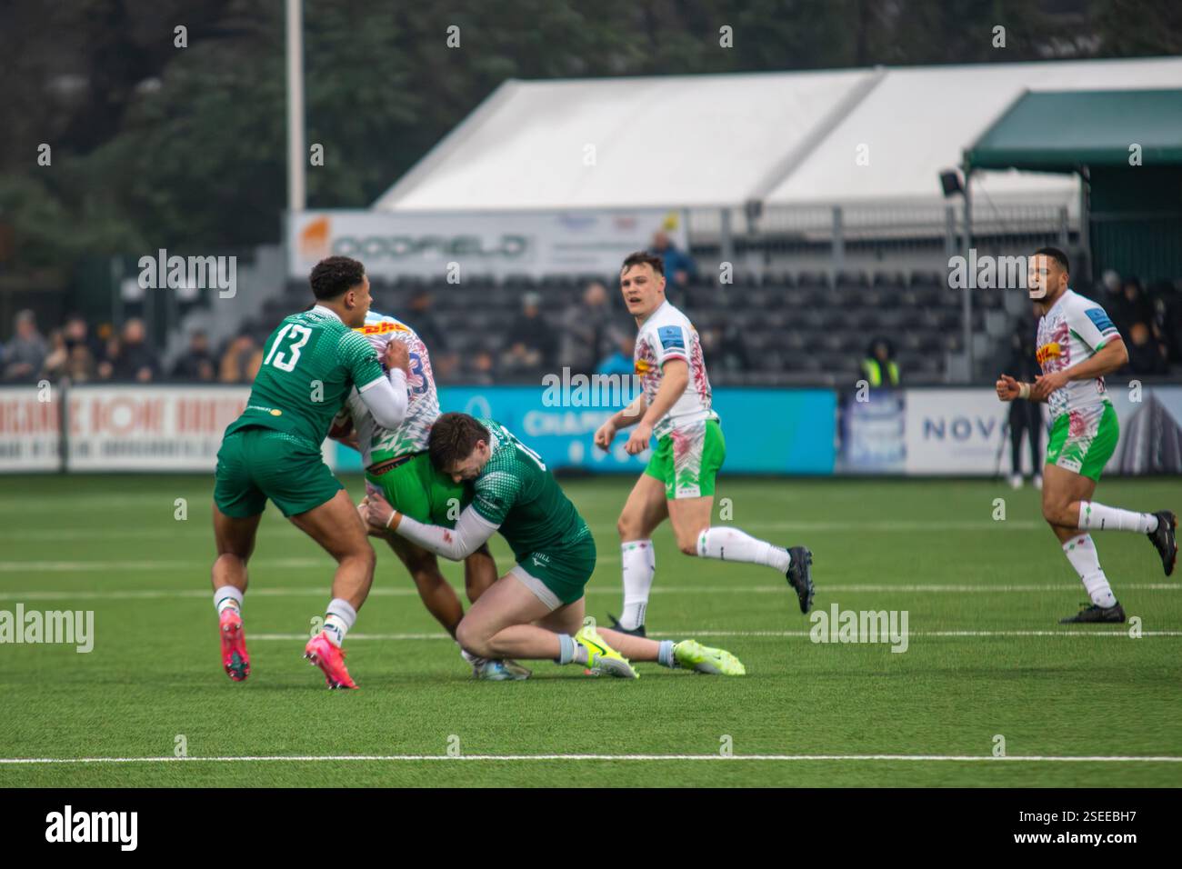 London, UK, 8th February 2025. Ealing Trailfinders Michael Dykes and ...