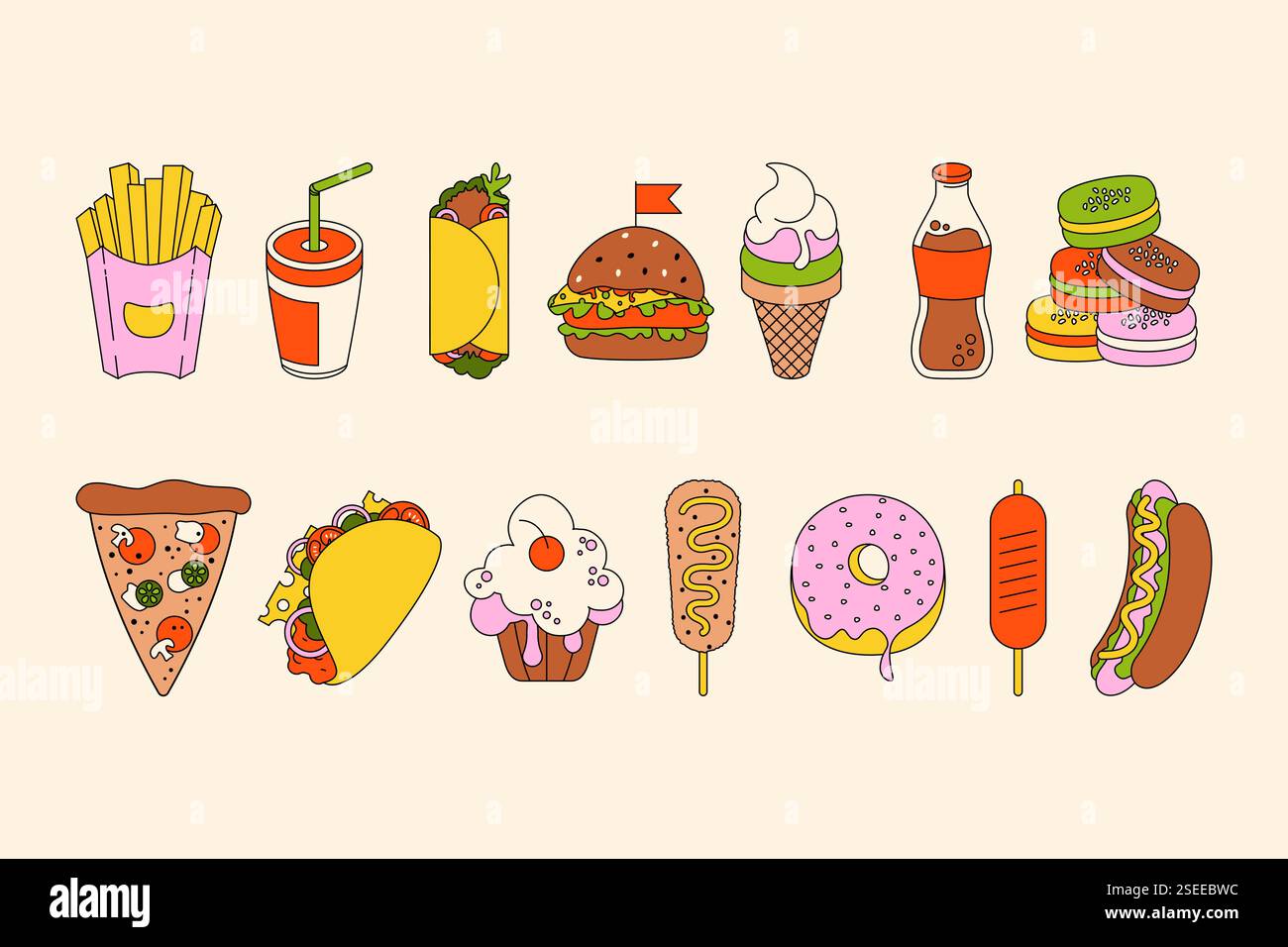 Piece pizza icon donut hi-res stock photography and images - Alamy