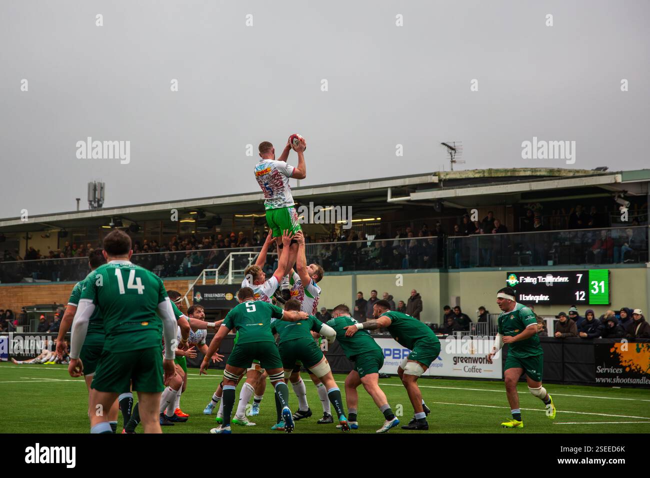 London, UK, 8th February 2025 Ealing Trailfinders can only watch as ...