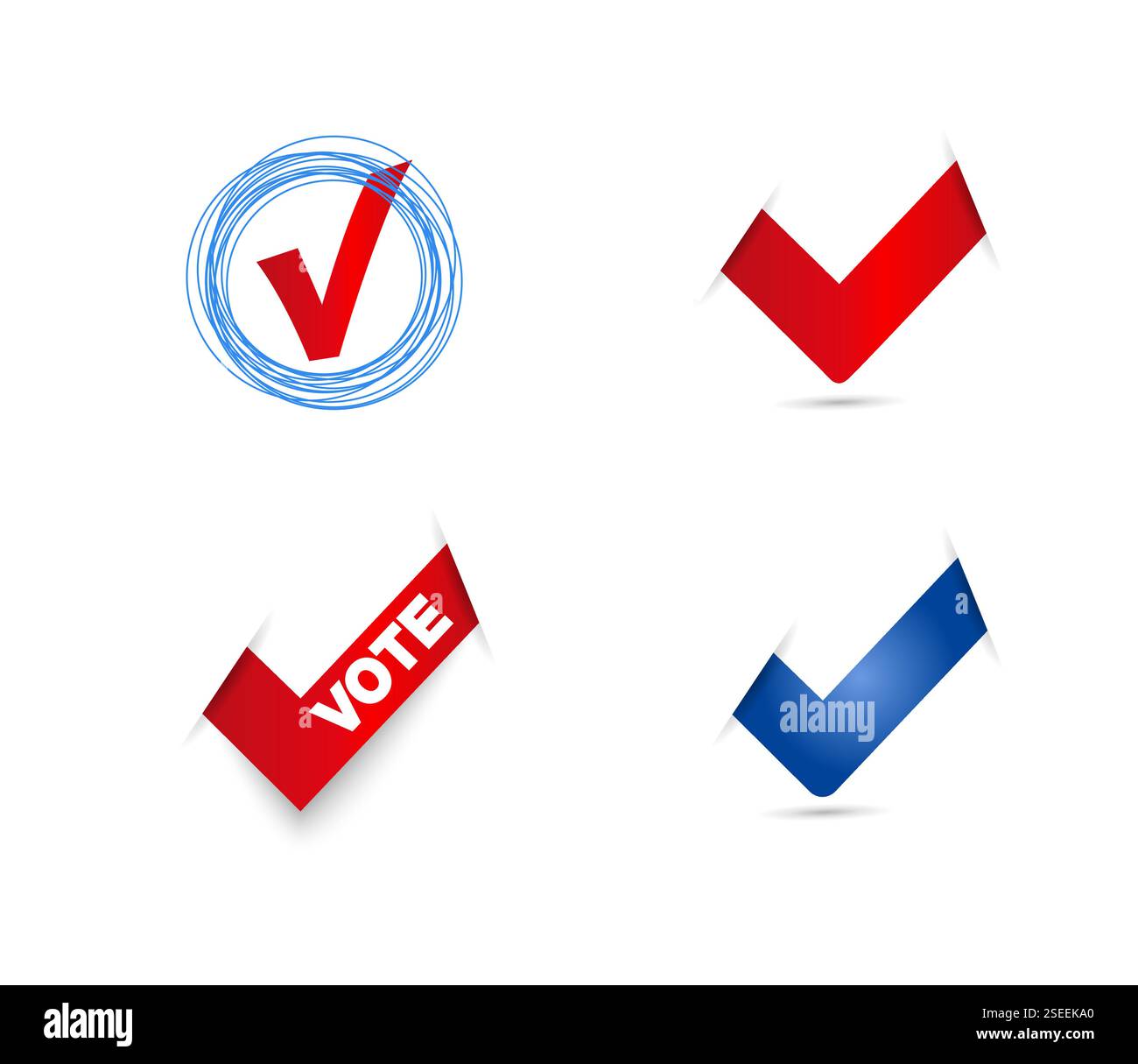 Red blue vote sticker Cut Out Stock Images & Pictures - Alamy