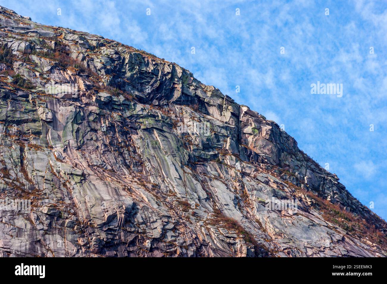 "The Slabs" climbing area on Cannon Cliff, site of the fallen "Old Man ...