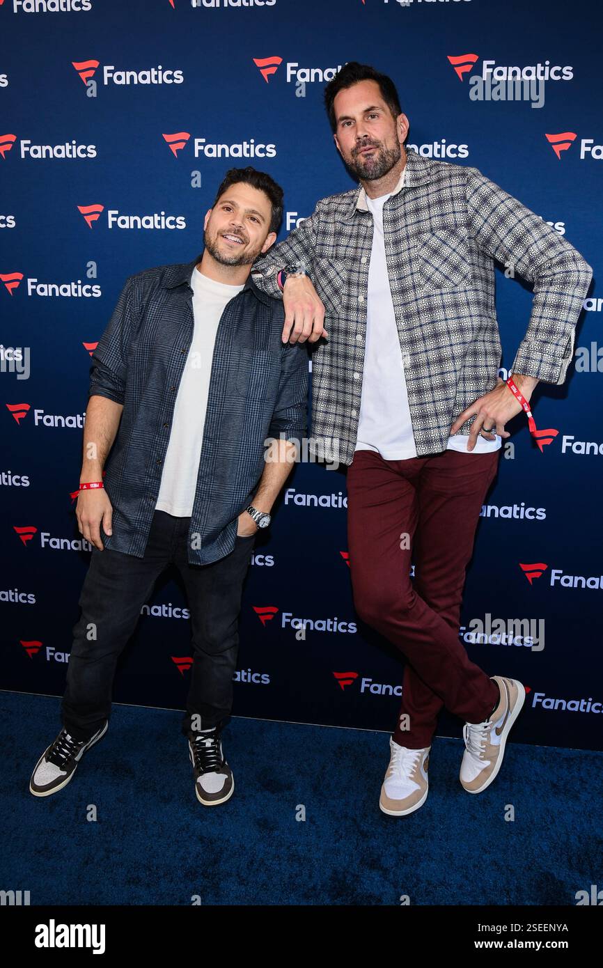 New Orleans, USA. 08th Feb, 2025. Jerry Ferrara and Matt Leinart ...