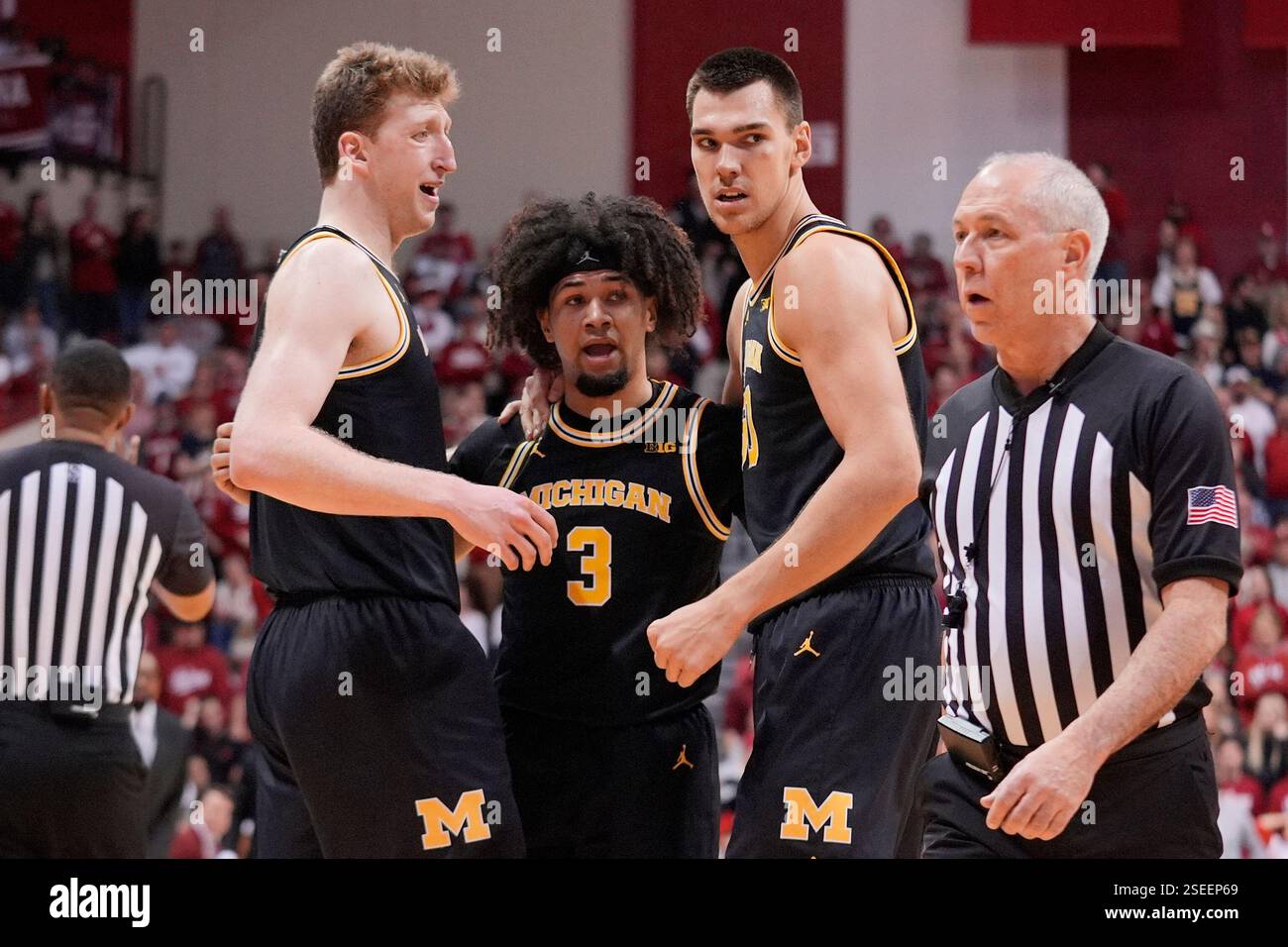 BLOOMINGTON, IN - FEBRUARY 08: Michigan Wolverines guard Tre Donaldson ...