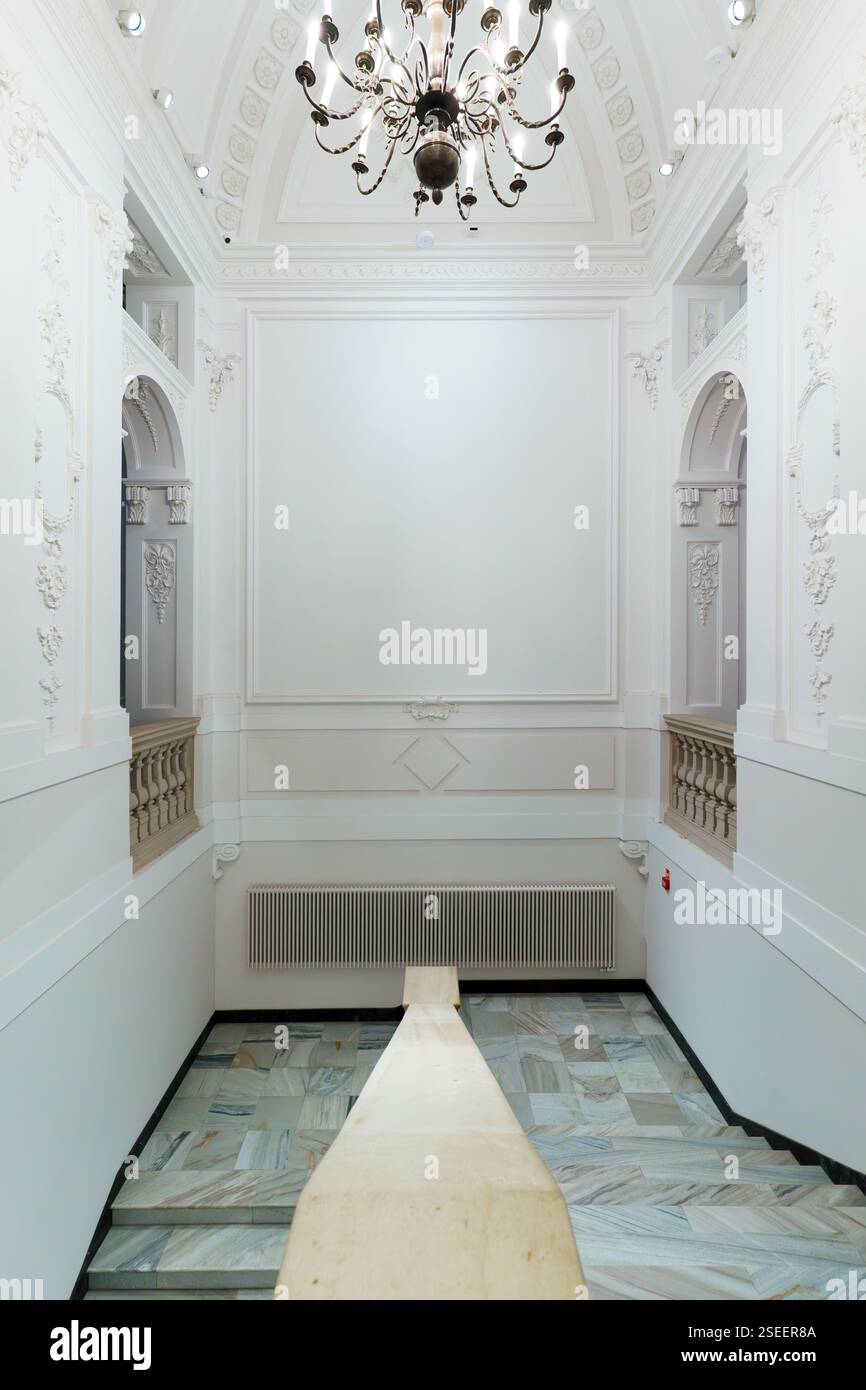 Warsaw, Poland. Beautiful staircase inside renovated Krasinski Palace ...