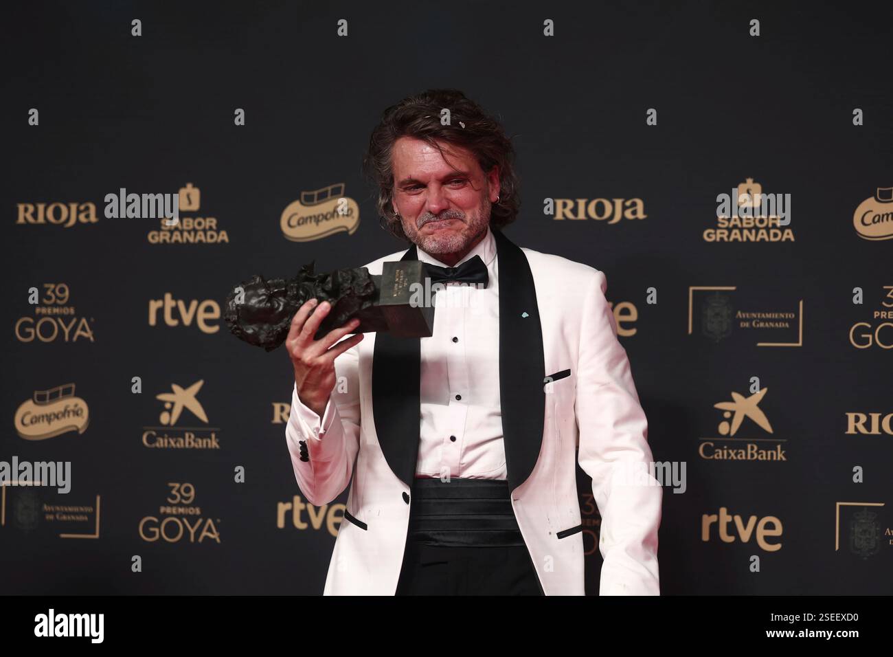 Actor Salva Reina poses after receiving the Goya for Best Supporting ...