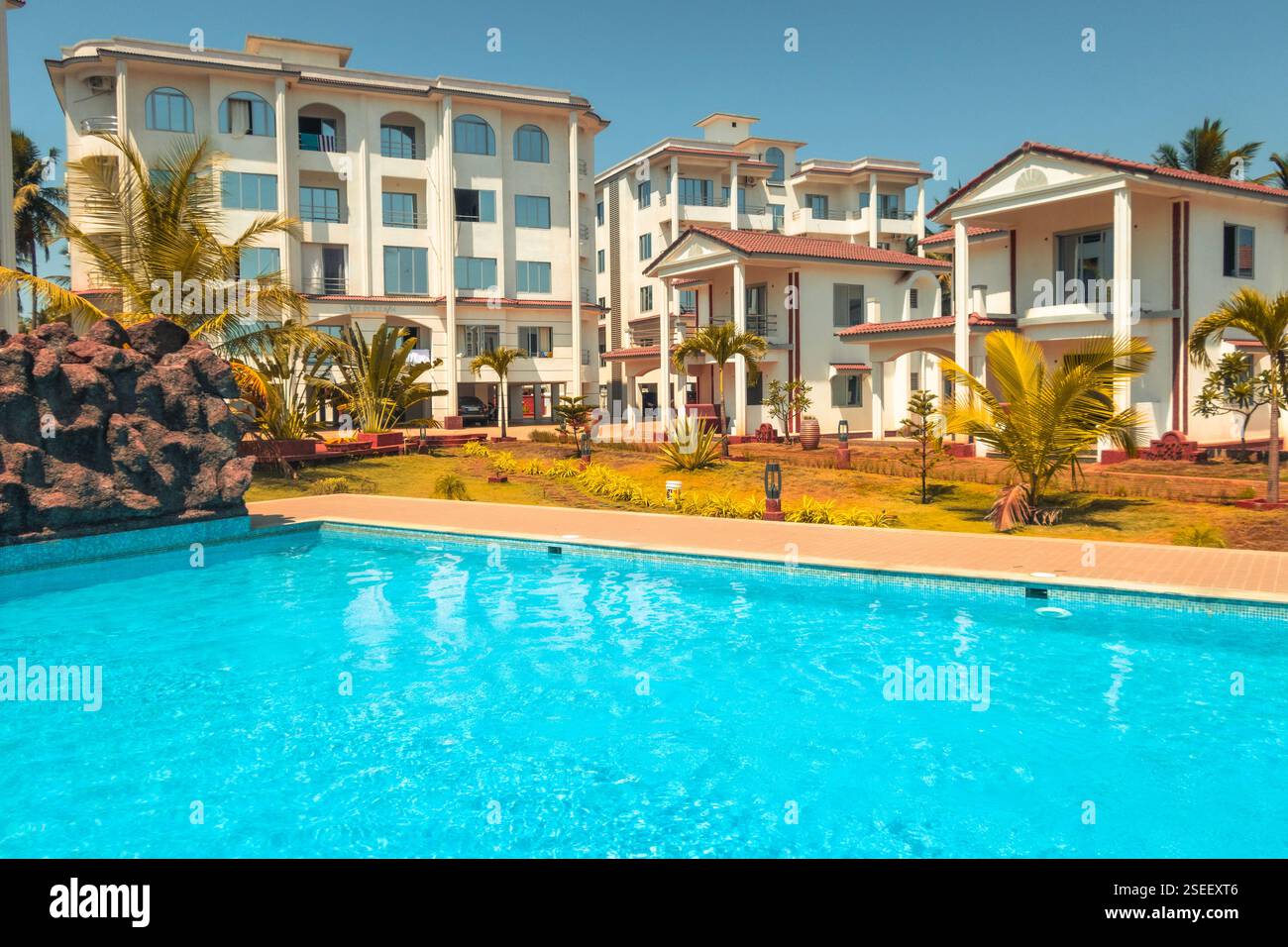 Cottages for tourists in western India. Goa Stock Photo - Alamy
