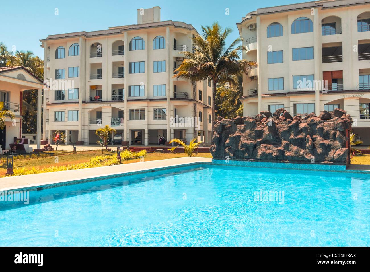 Cottages for tourists in western India. Goa Stock Photo - Alamy
