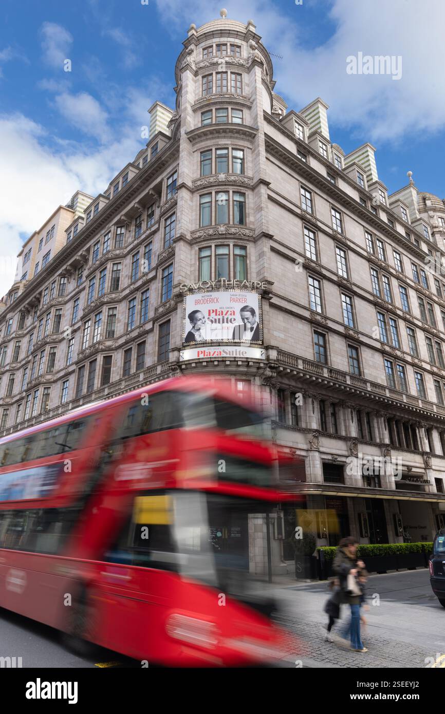 London's Savoy Theatre, advertising "Plaza Suite" starring Matthew ...