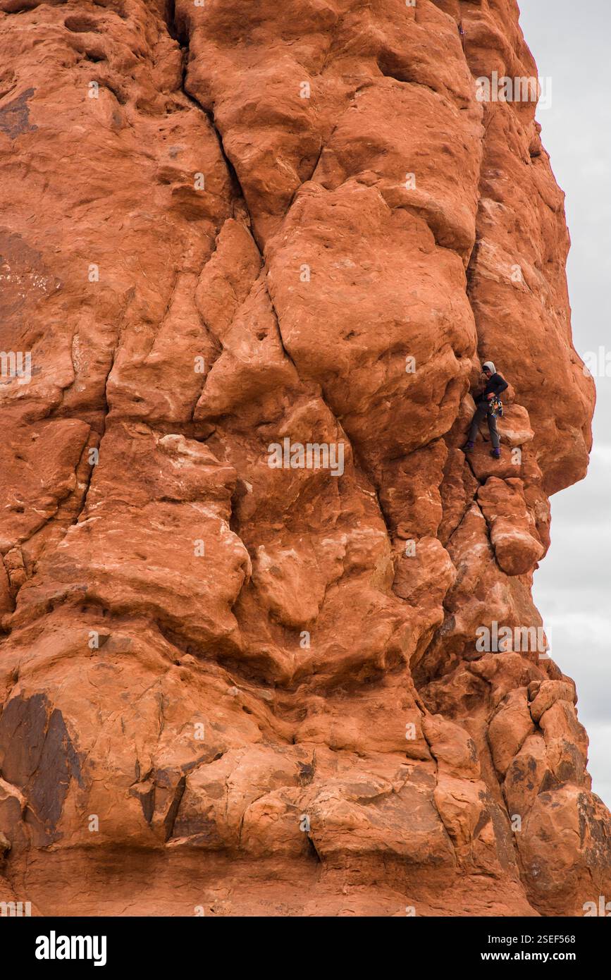 Arches National Park with gathering storm clouds. The character and ...