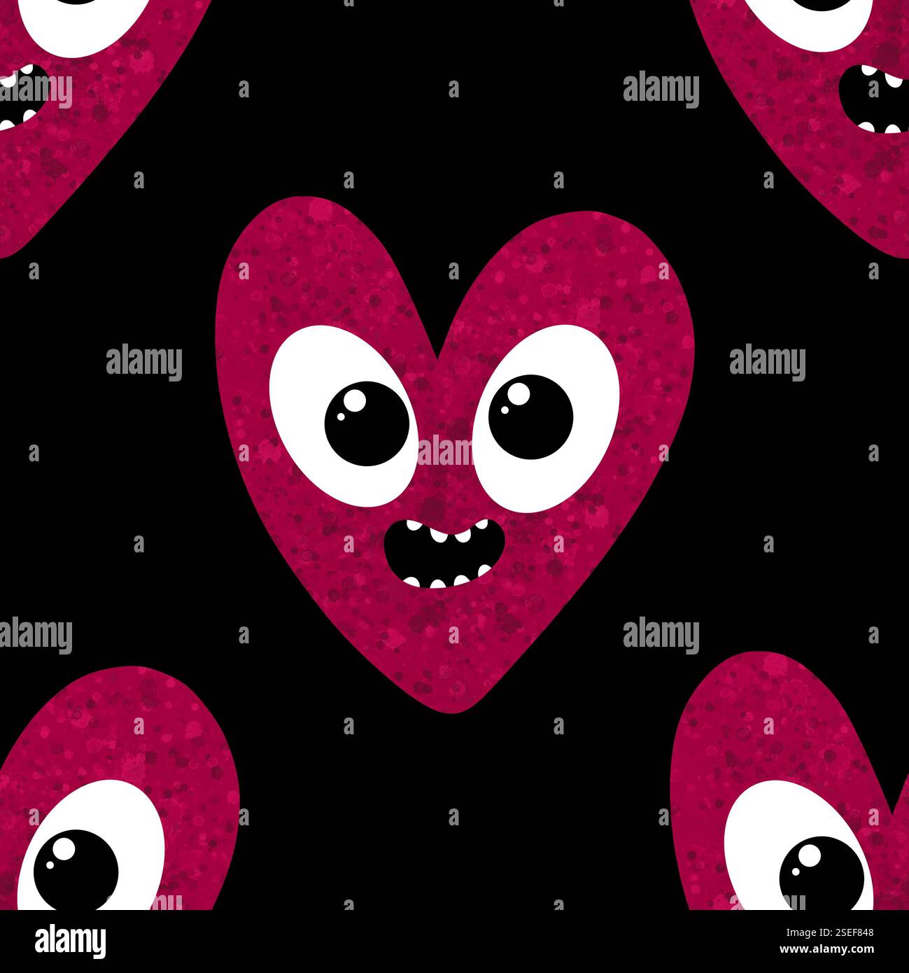 Valentine love hearts seamless 14 February pattern for wrapping paper ...