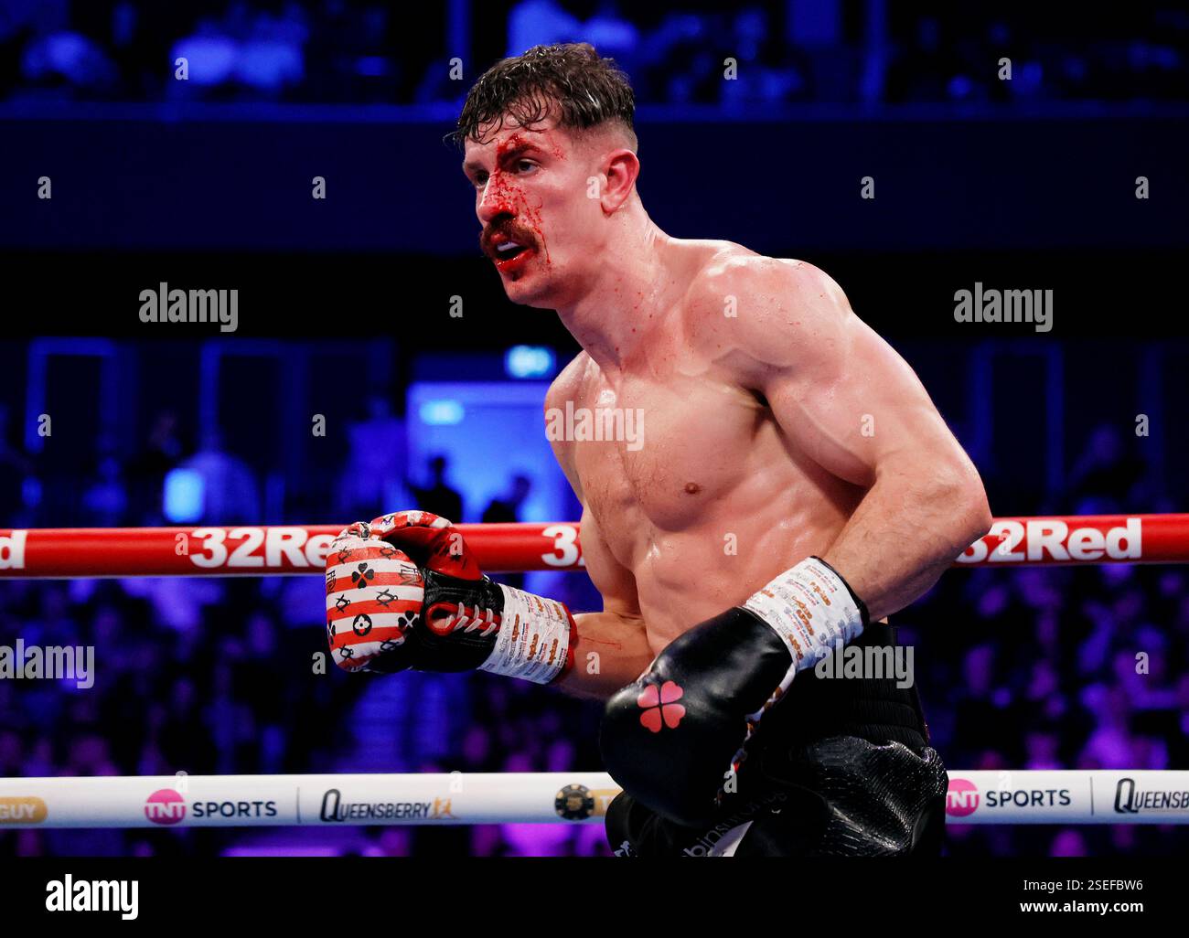 Nathan Heaney in action during their middleweight bout against Sofiane ...