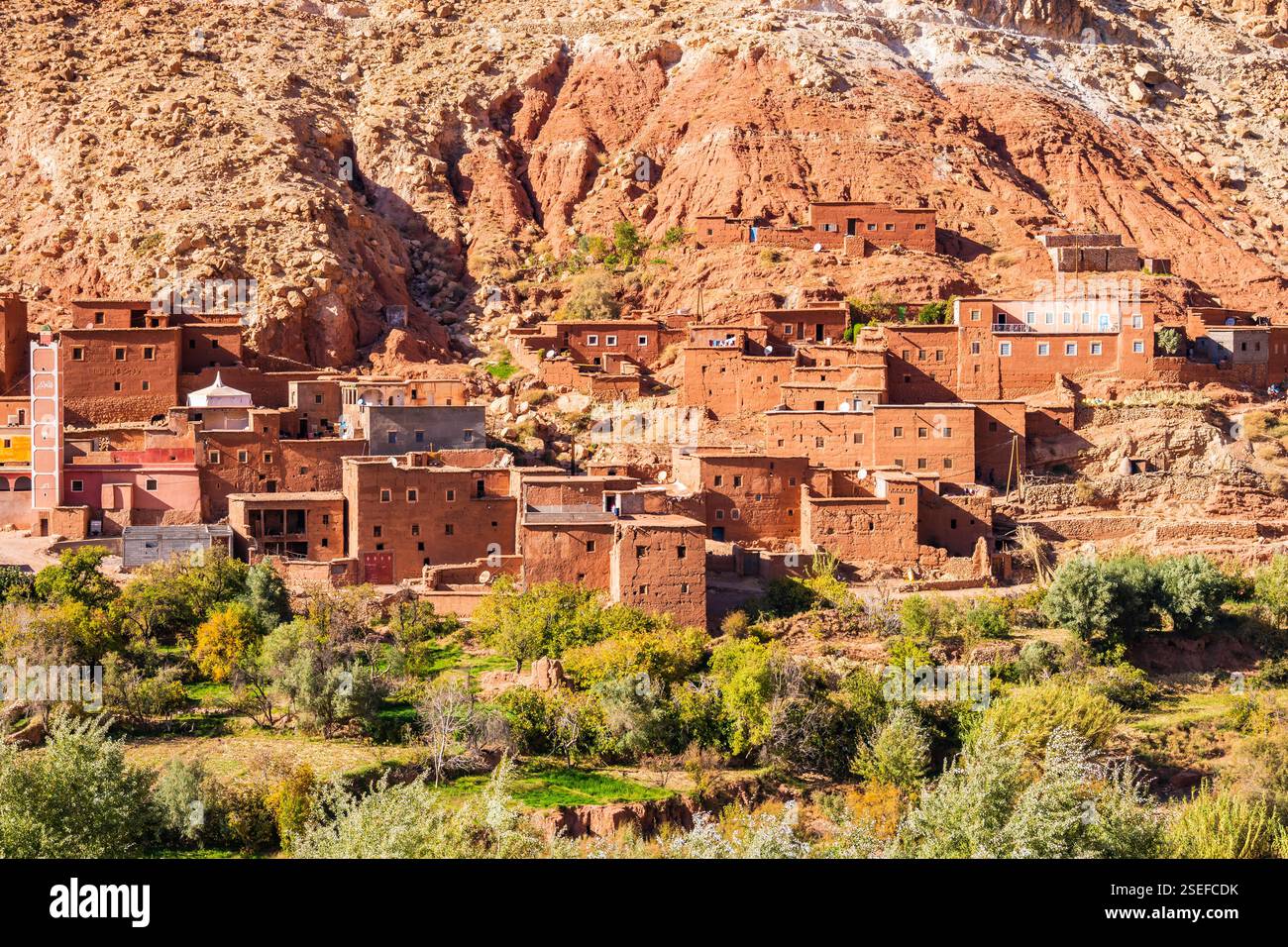 View of old ancient village in Dades valley between Telouet and Anmiter ...