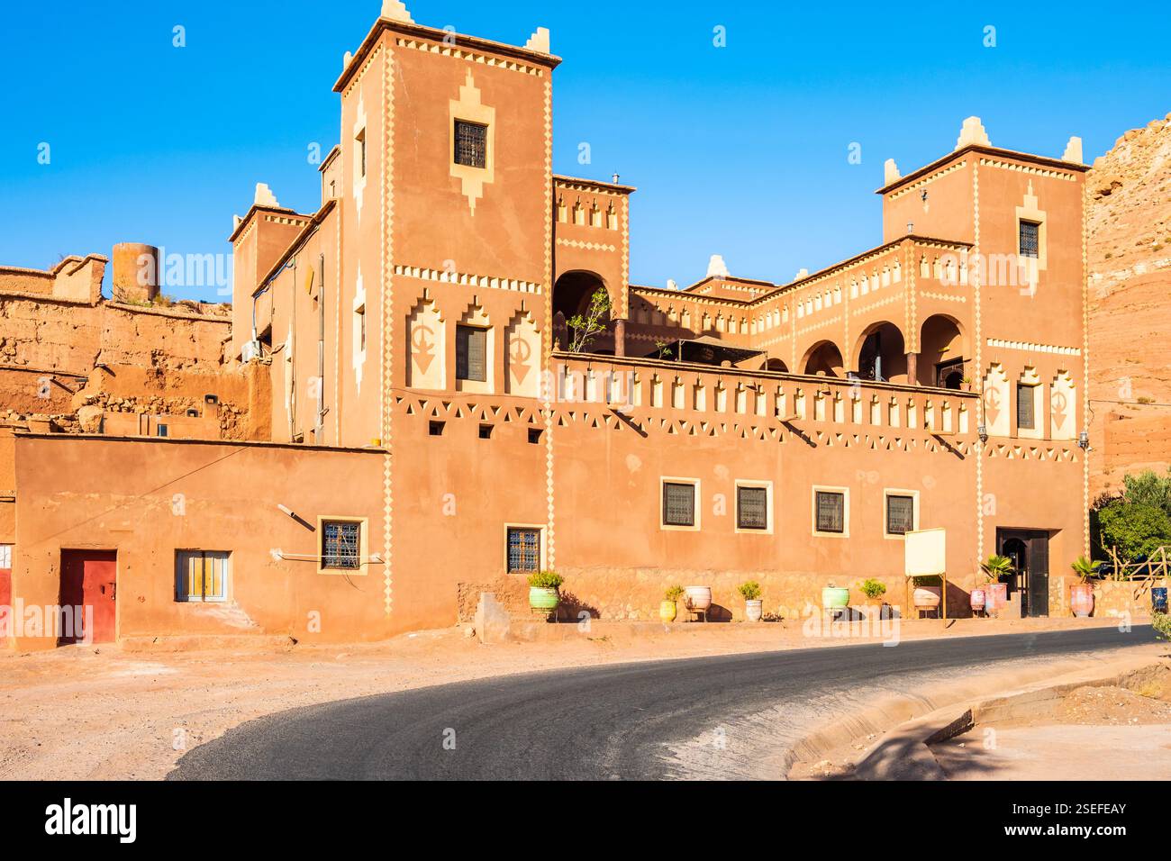 View of old ancient village in Dades valley between Telouet and Anmiter ...