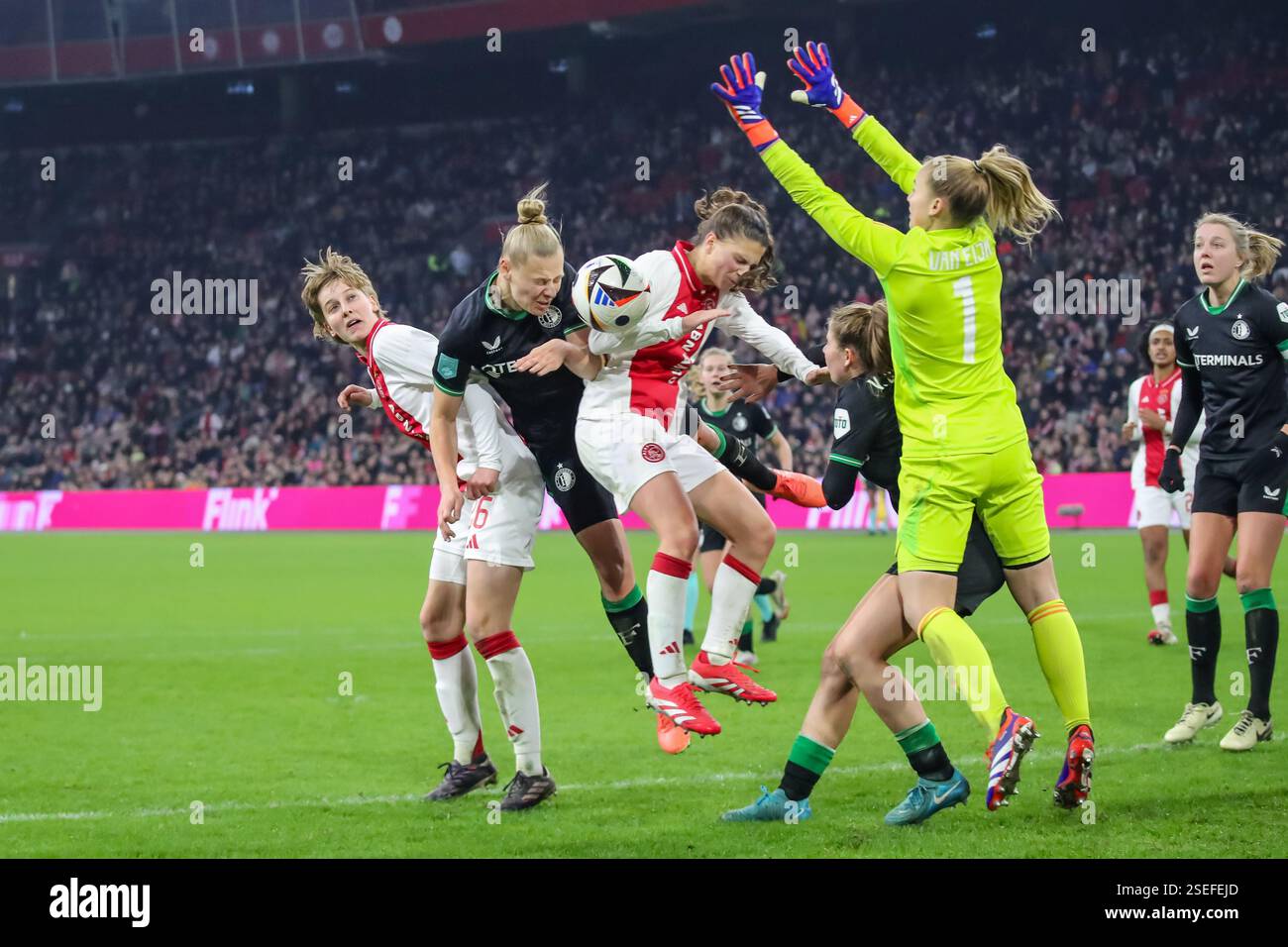 AMSTERDAM, NETHERLANDS - FEBRUARY 8: Isa Kardinaal of Ajax, Ella van ...