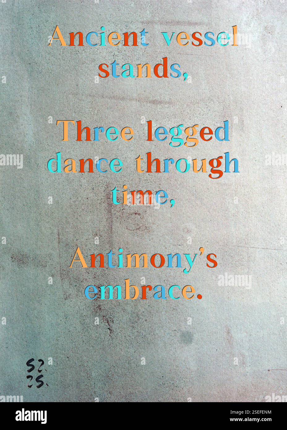 Ancient vessel stands, Three legged dance through time, Antimony's ...