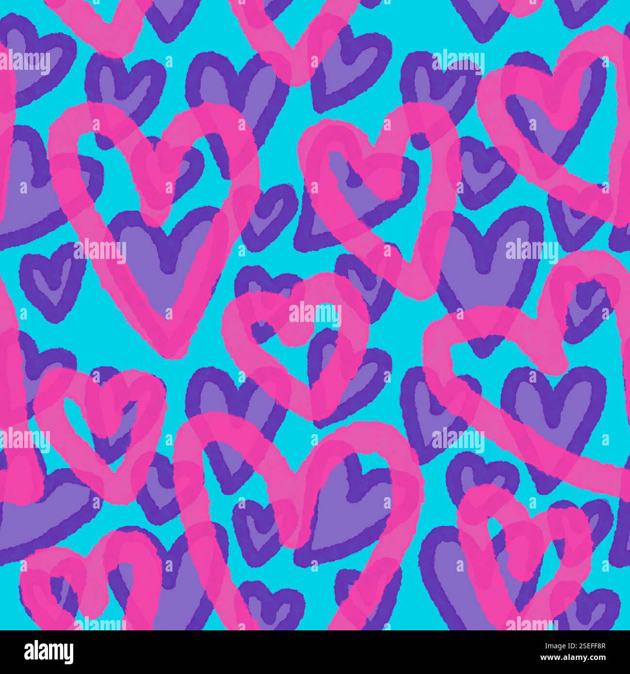 Valentine love hearts seamless 14 February pattern for wrapping paper ...