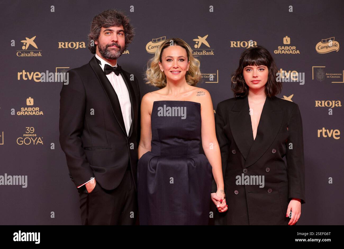 Esteban Navarro, from left, Paula Ribo, and Belen Barenys pose for ...