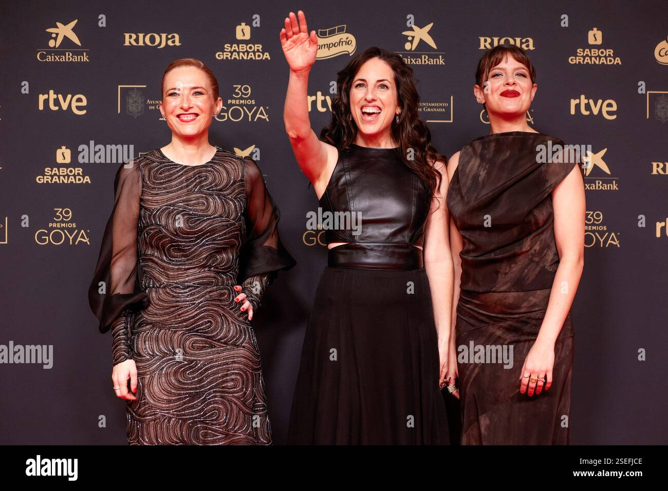 Maria del Puy Alvarado, from left, Celia de Molina, and Andrea Ros pose ...