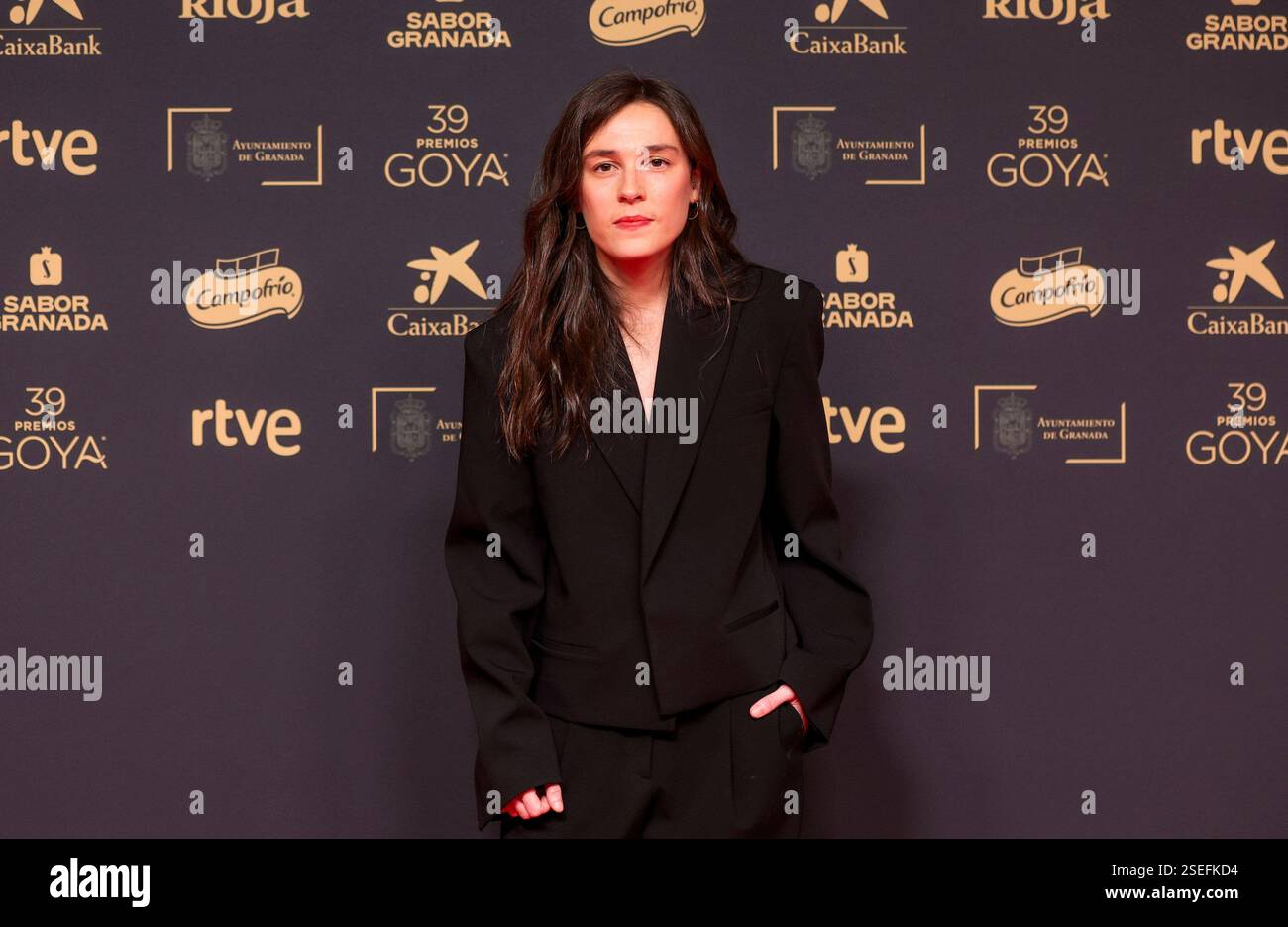 Sandra Romero poses for photographers upon arrival for the 39th Goya ...