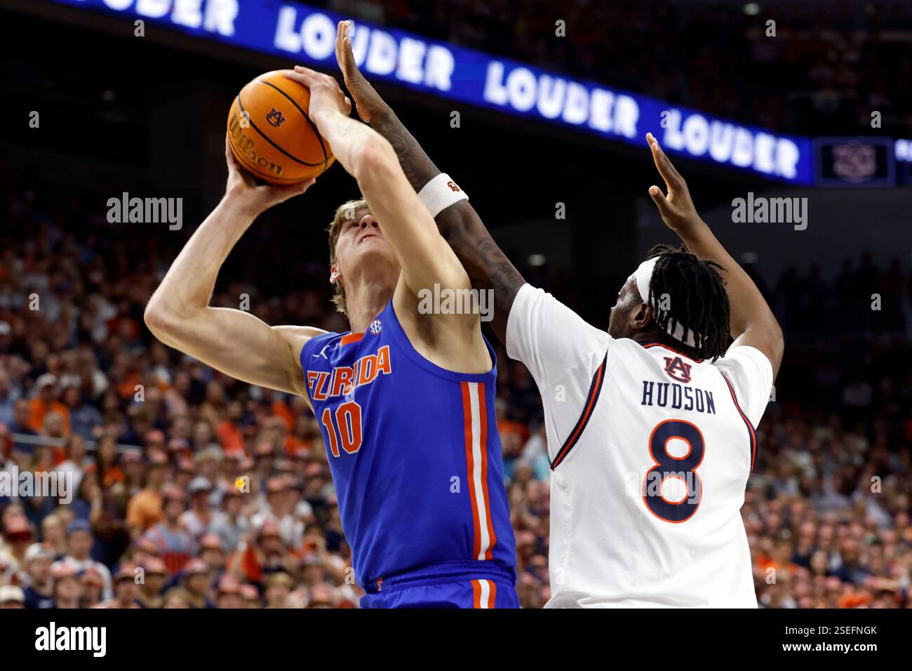 Florida forward Thomas Haugh (10) is fouled by Auburn forward Ja'Heim ...