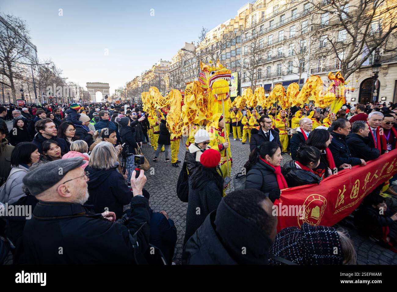 People attend the Happy Spring Festival parade, during the Chinese New ...