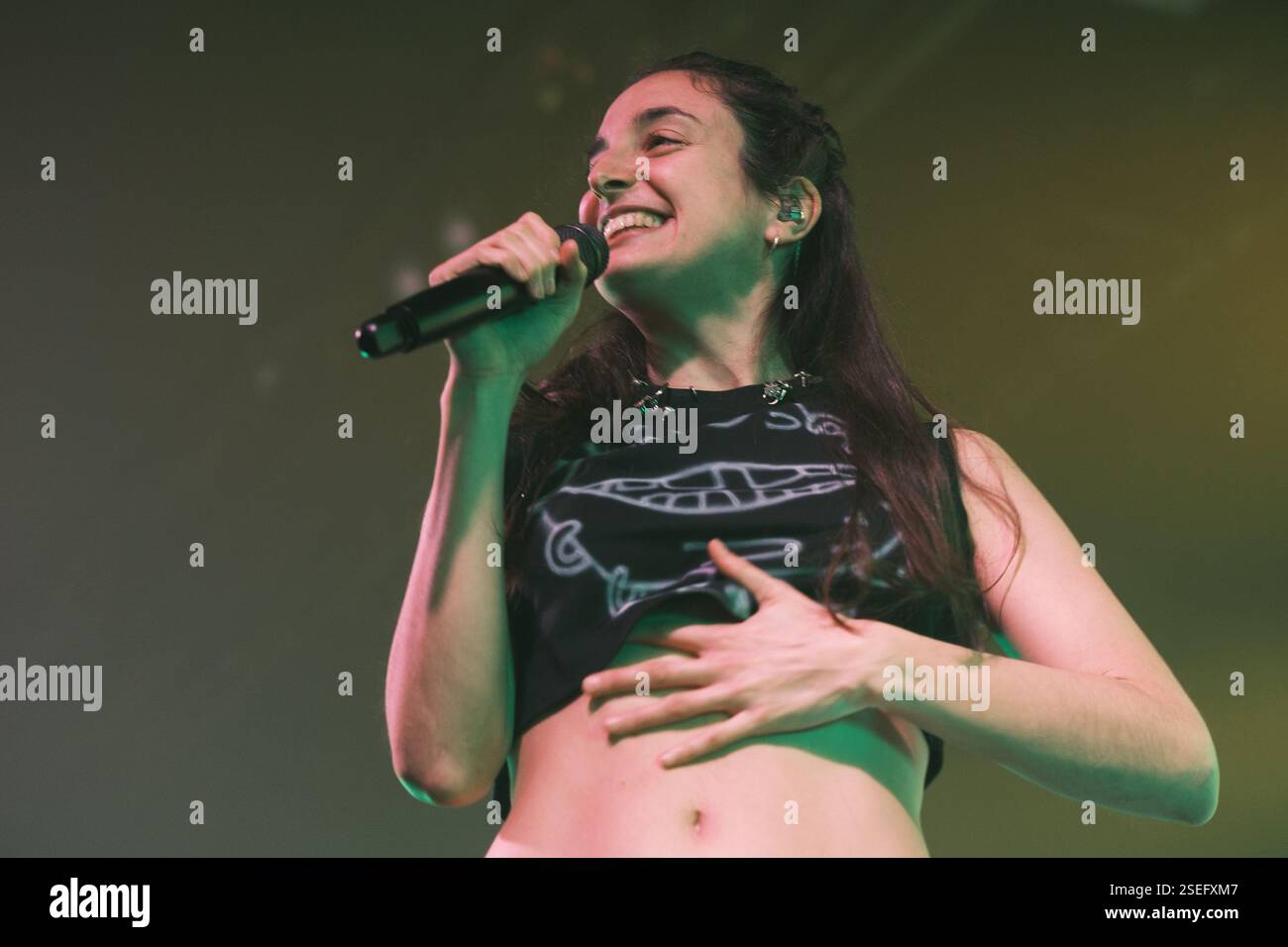 the singer Sandra Delaporte performs at Circo Price concert in Madrid ...