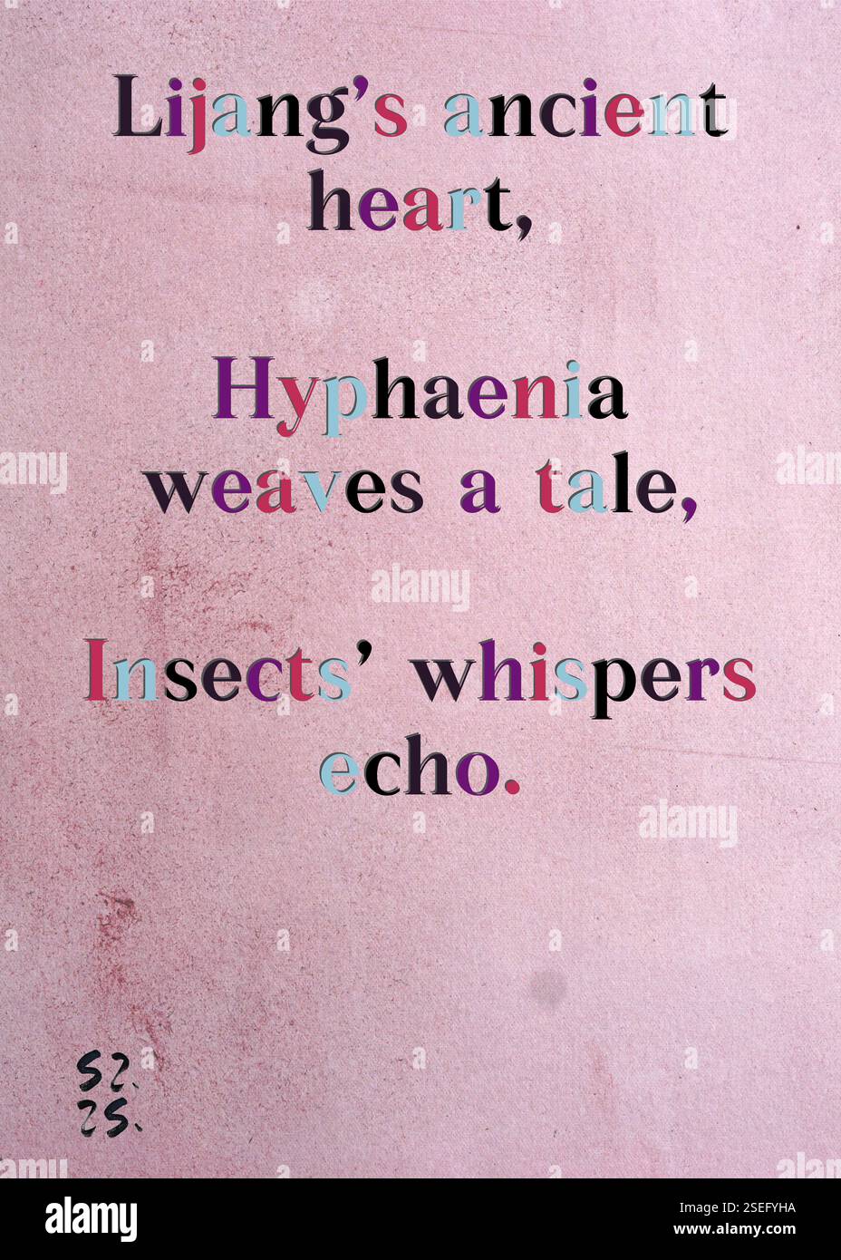 Lijang's ancient heart, Hyphaenia weaves a tale, Insects' whispers echo ...