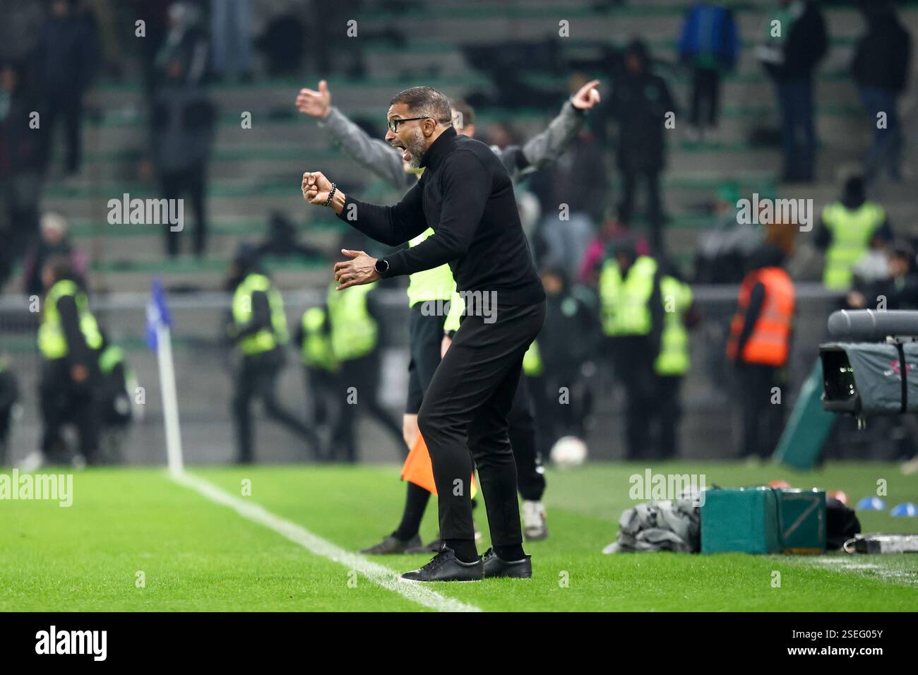 France. 08th Feb, 2025. Habib BEYE (Entraineur Rennes SRFC) during the ...