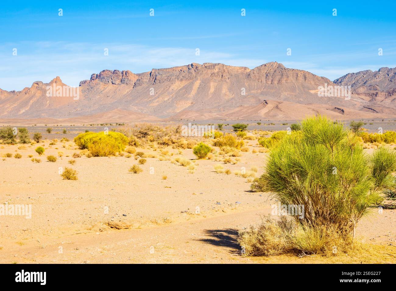 High peaks and desert arid landscape between Agdz and Tazzarine towns ...