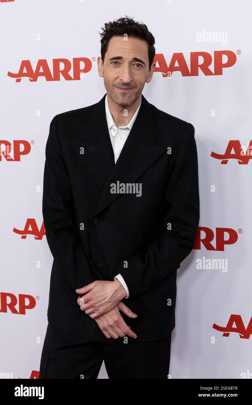Adrien Brody attends the arrivals of “AARP The Magazine’s Annual Movies ...