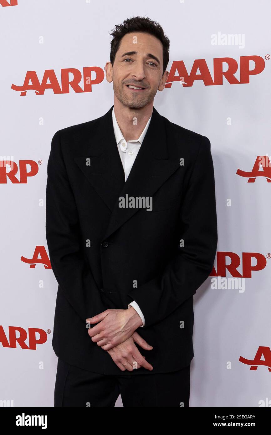 Adrien Brody attends the arrivals of “AARP The Magazine’s Annual Movies ...
