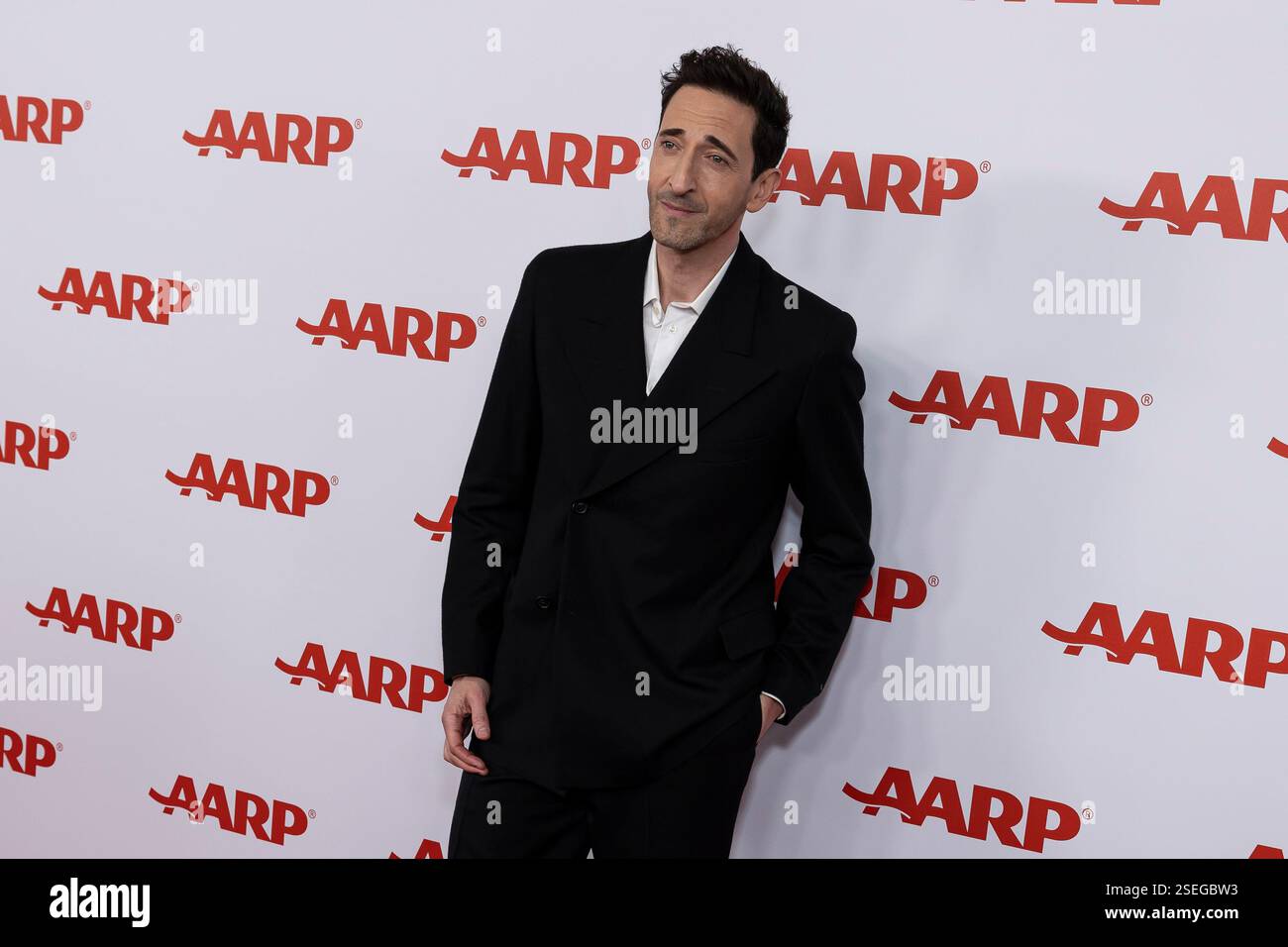 Adrien Brody attends the arrivals of “AARP The Magazine’s Annual Movies ...
