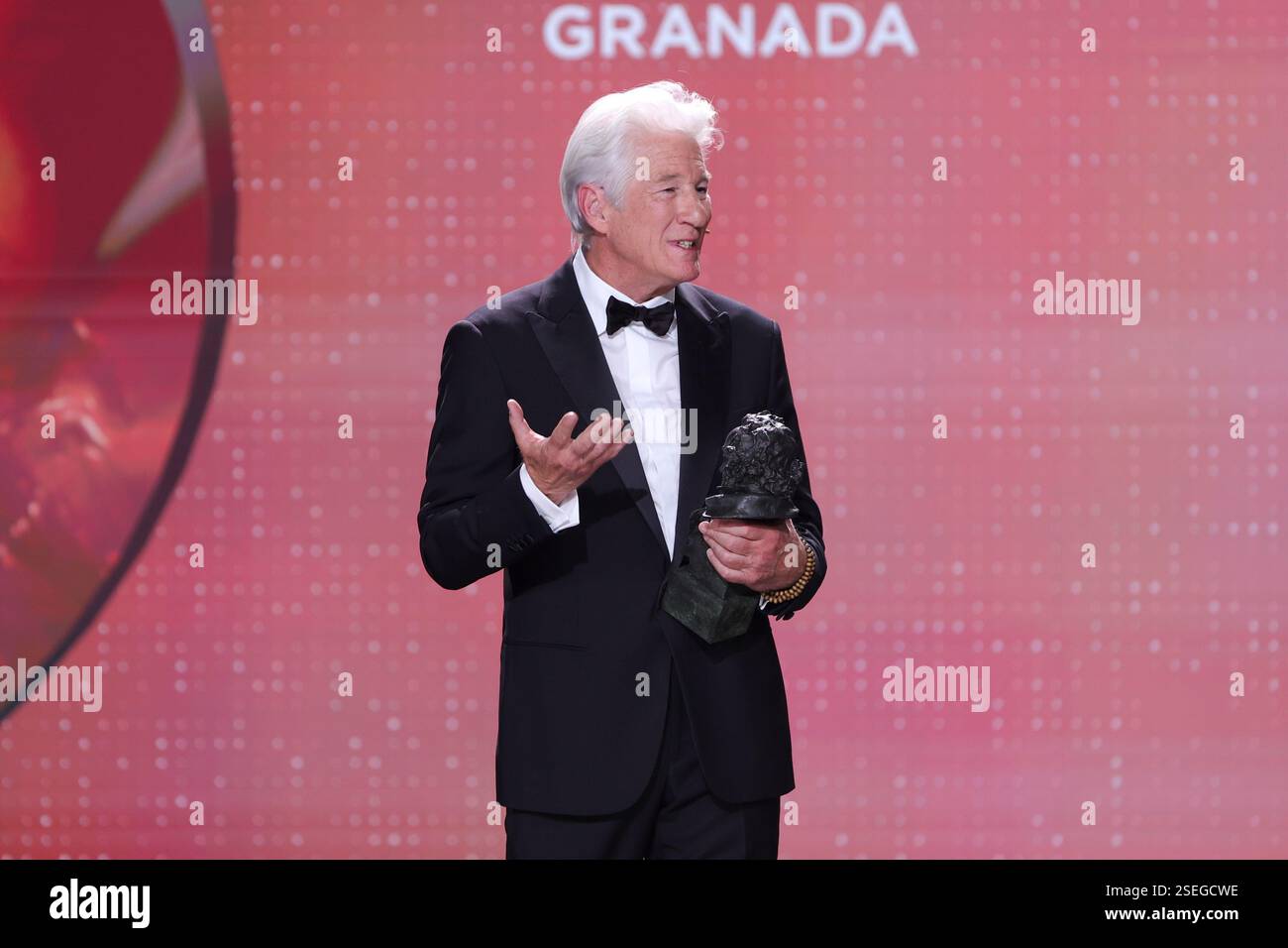 Richard Gere accepts the international goya award during the 39th Goya ...