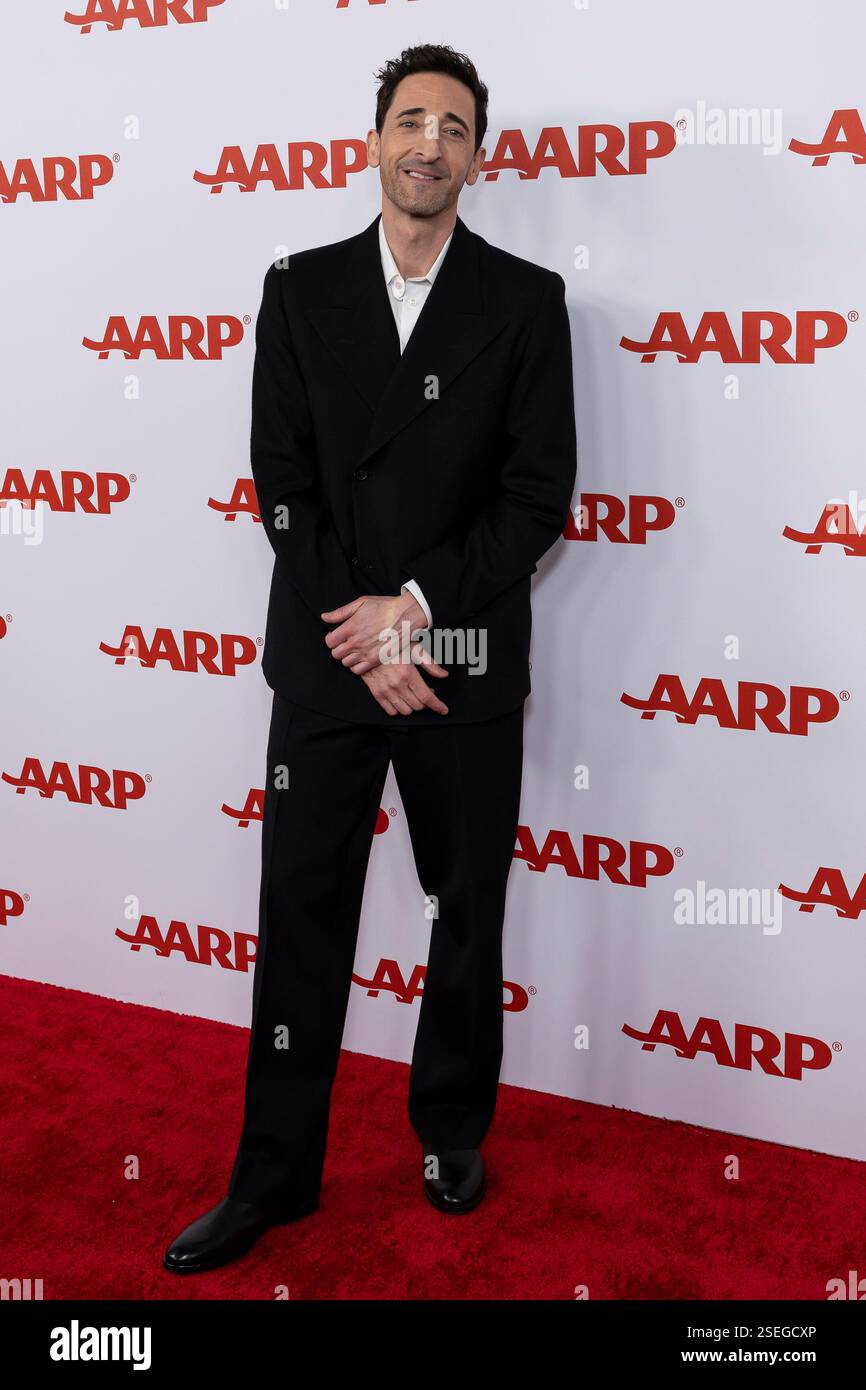Adrien Brody attends the arrivals of “AARP The Magazine’s Annual Movies ...