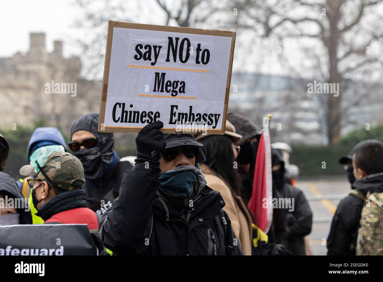 More than 1,000 people gathered to protest against China’s plans for ...