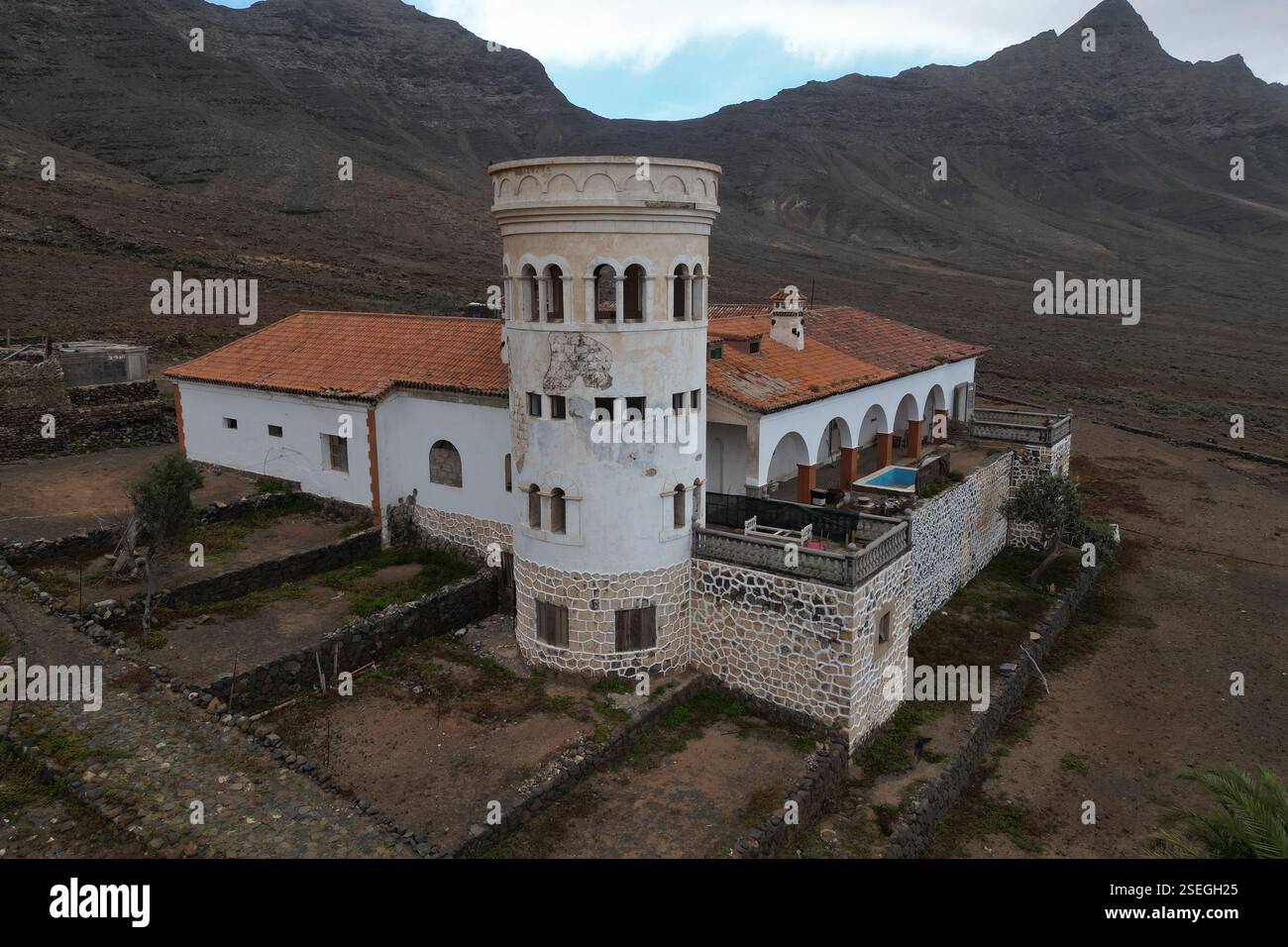 aerial view of Casa Winter or Villa Winter, remote German built house ...