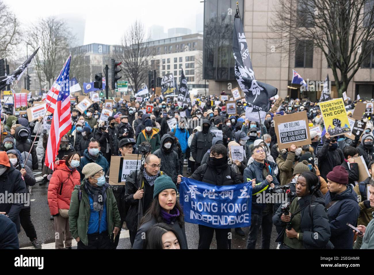 More than 1,000 people gathered to protest against China’s plans for ...