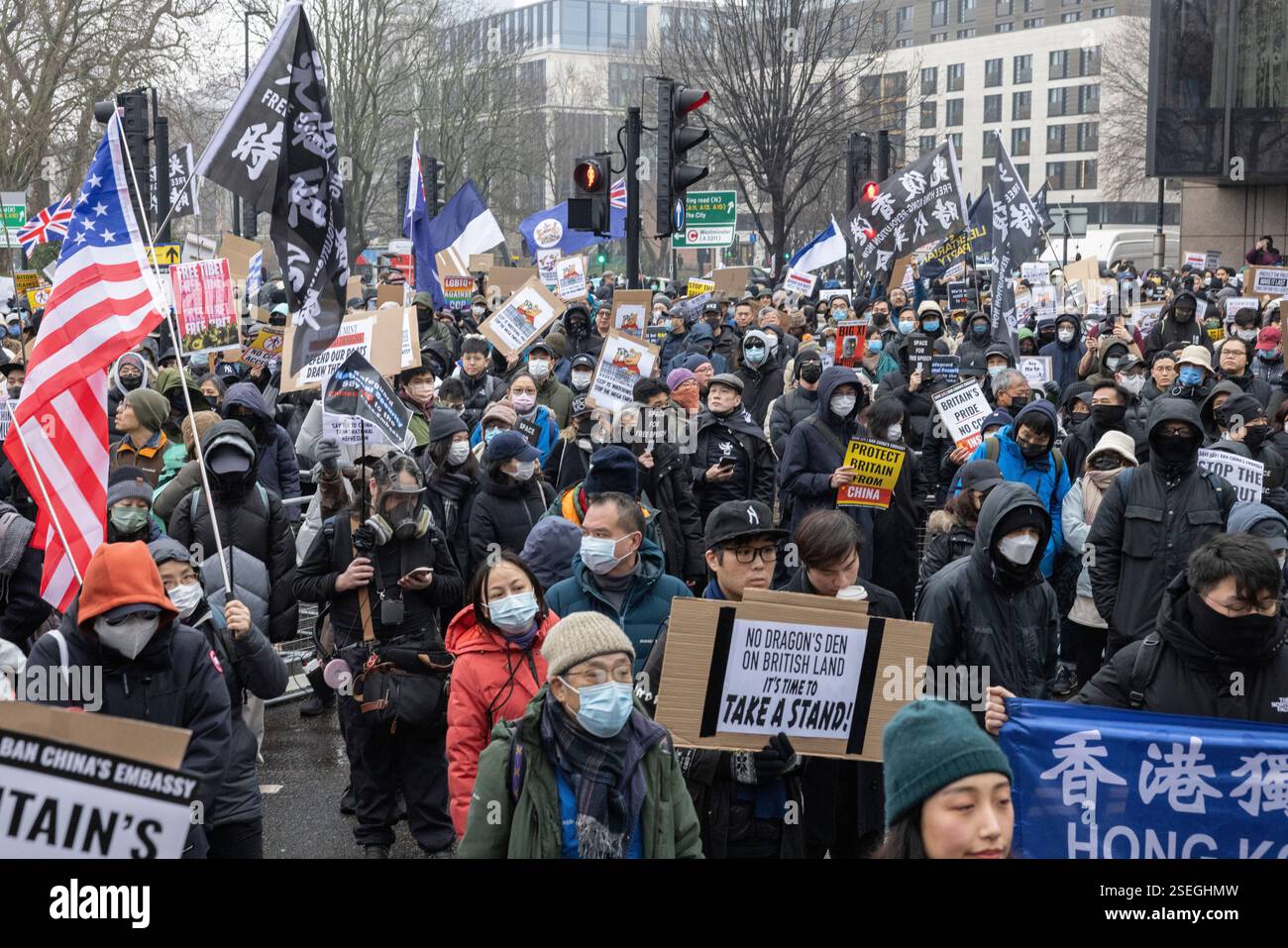 More than 1,000 people gathered to protest against China’s plans for ...