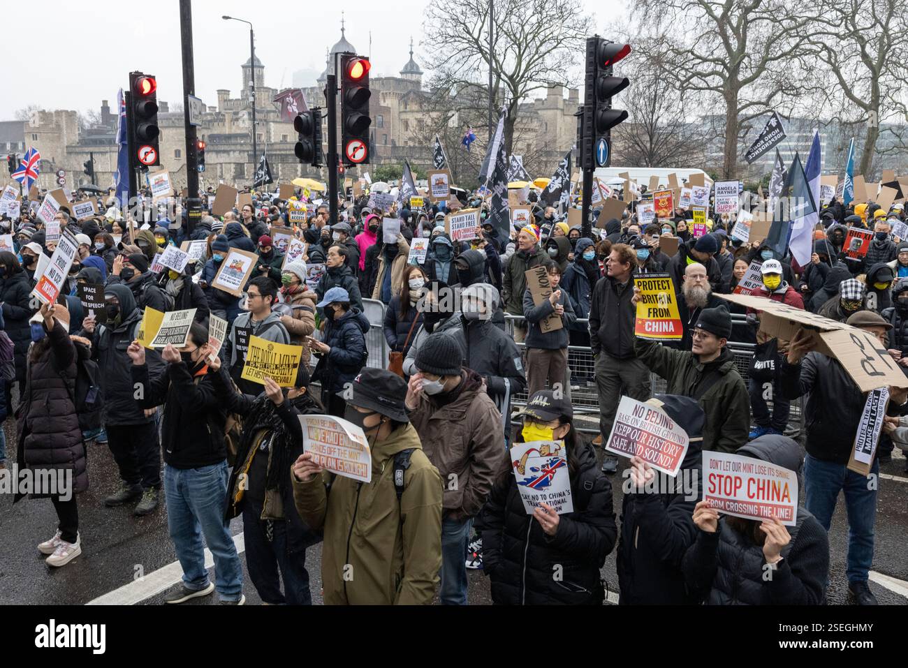 More than 1,000 people gathered to protest against China’s plans for ...
