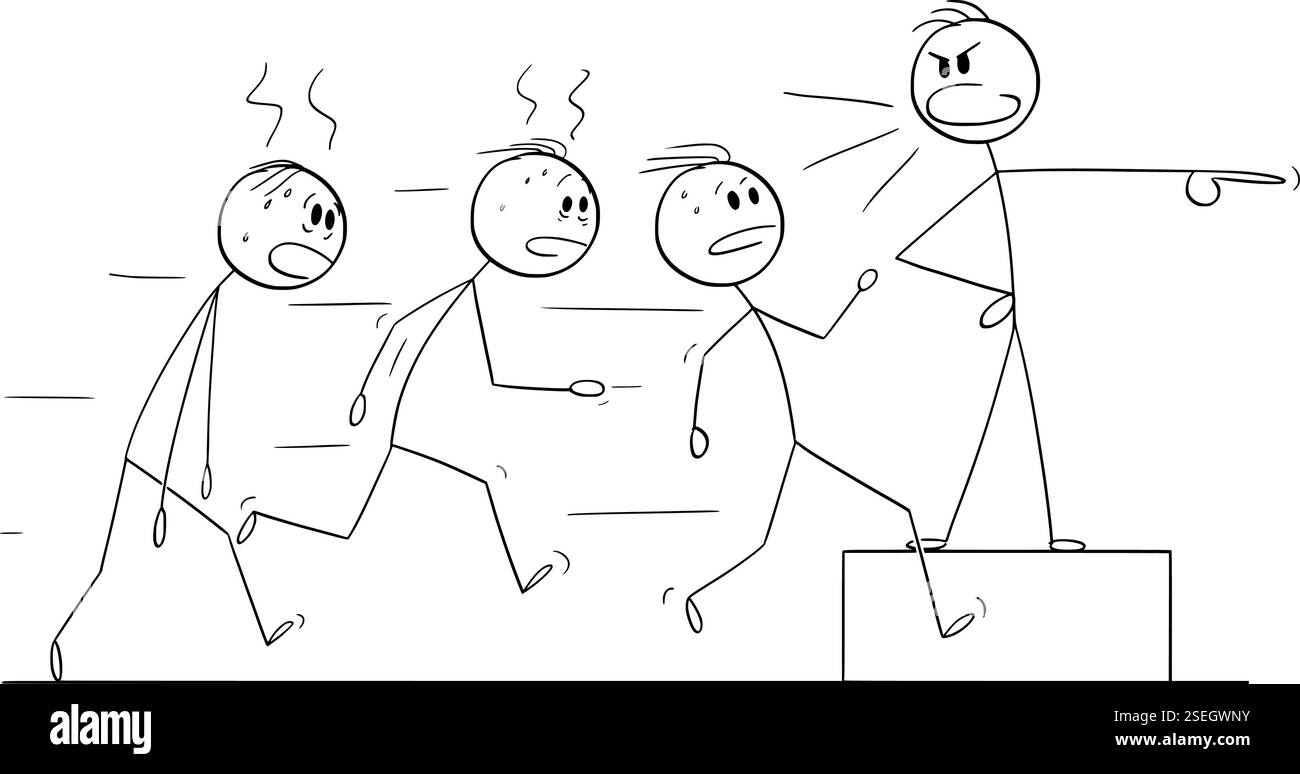 Cartoon illustration funny man practicing hi-res stock photography and ...