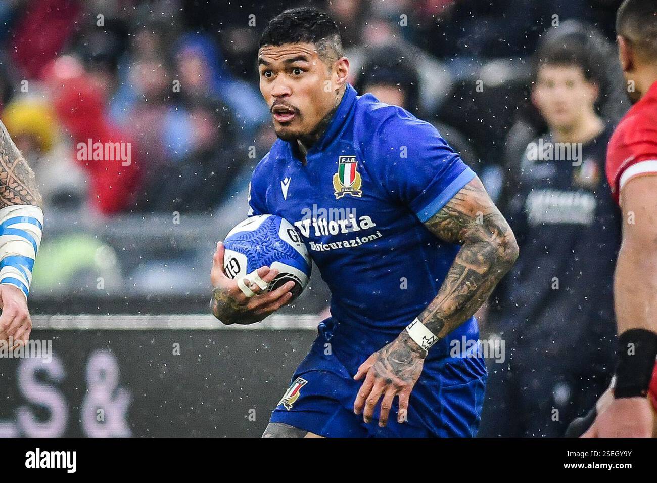 Rome, Italie. 08th Feb, 2025. Monty IOANE of Italy during the 2025 Six ...