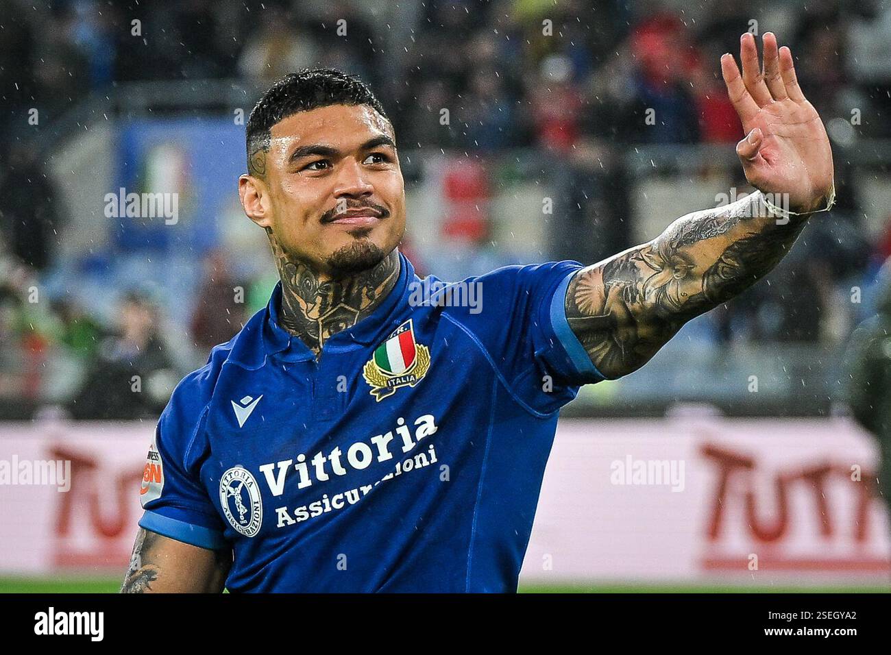 Rome, Italie. 08th Feb, 2025. Monty IOANE of Italy during the 2025 Six ...
